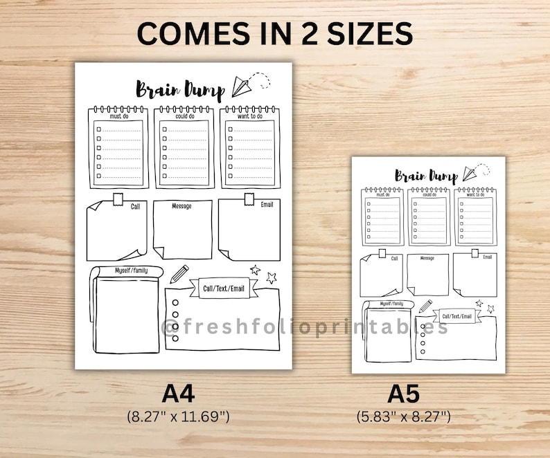 Brain Dump - Printable Journal Page, Thought Organizer, ADHD Brain Dump ...