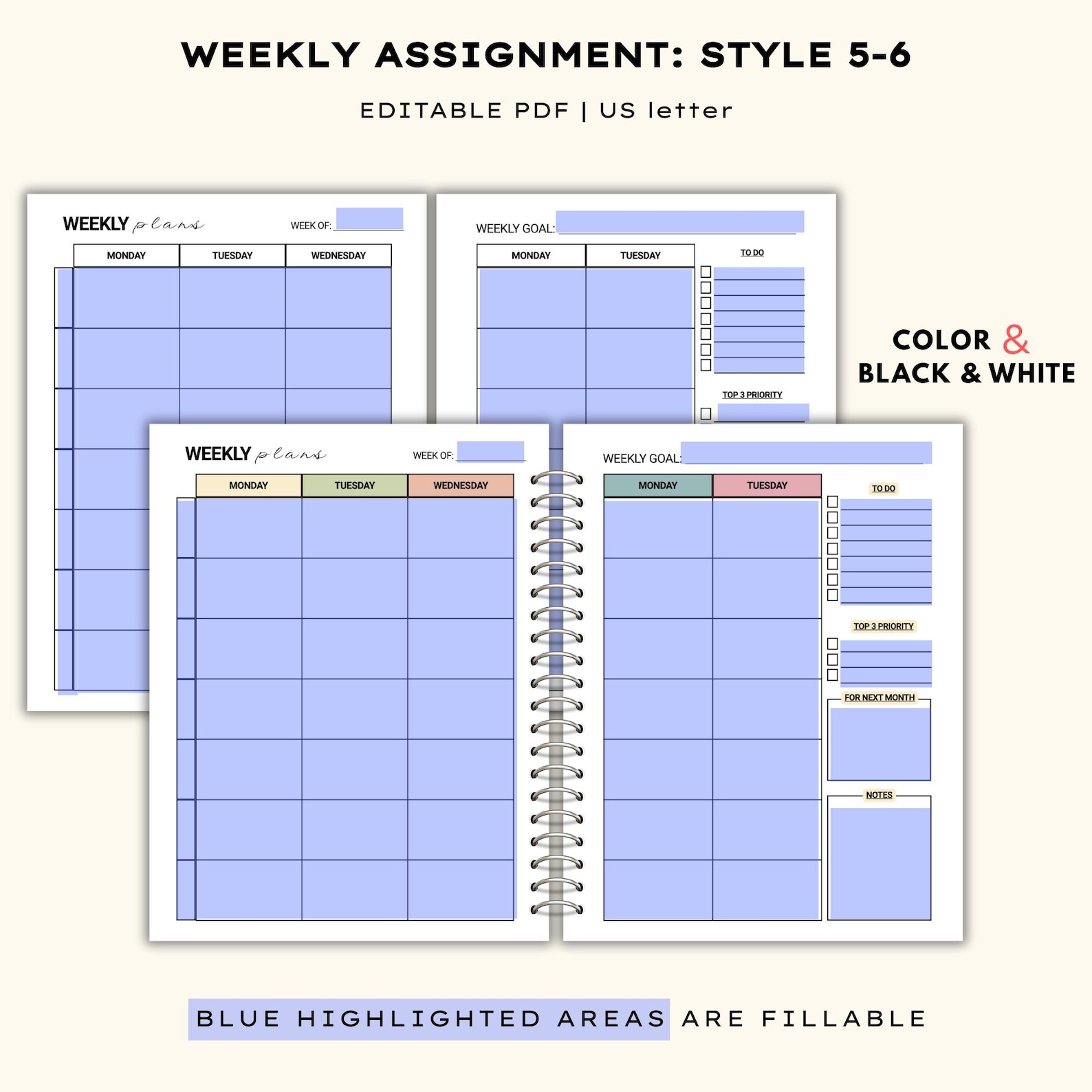 EDITABLE Weekly Assignment Tracker, 2 Pages, Printable, Homeschool ...