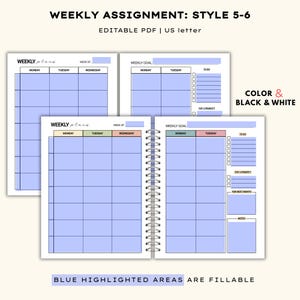 EDITABLE Weekly Assignment Tracker, 2 Pages, Printable, Homeschool ...