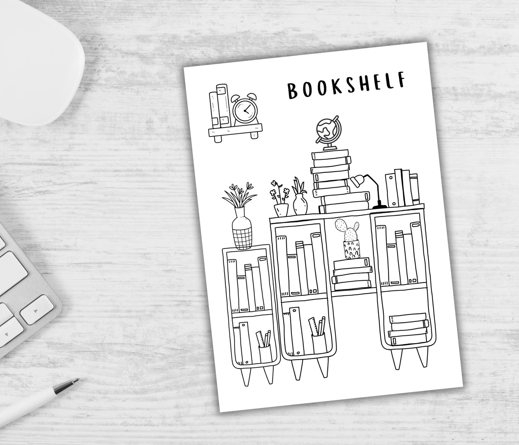 Bookshelf Reading Tracker - PRINTABLE Journal Page, Reading Log, Book ...
