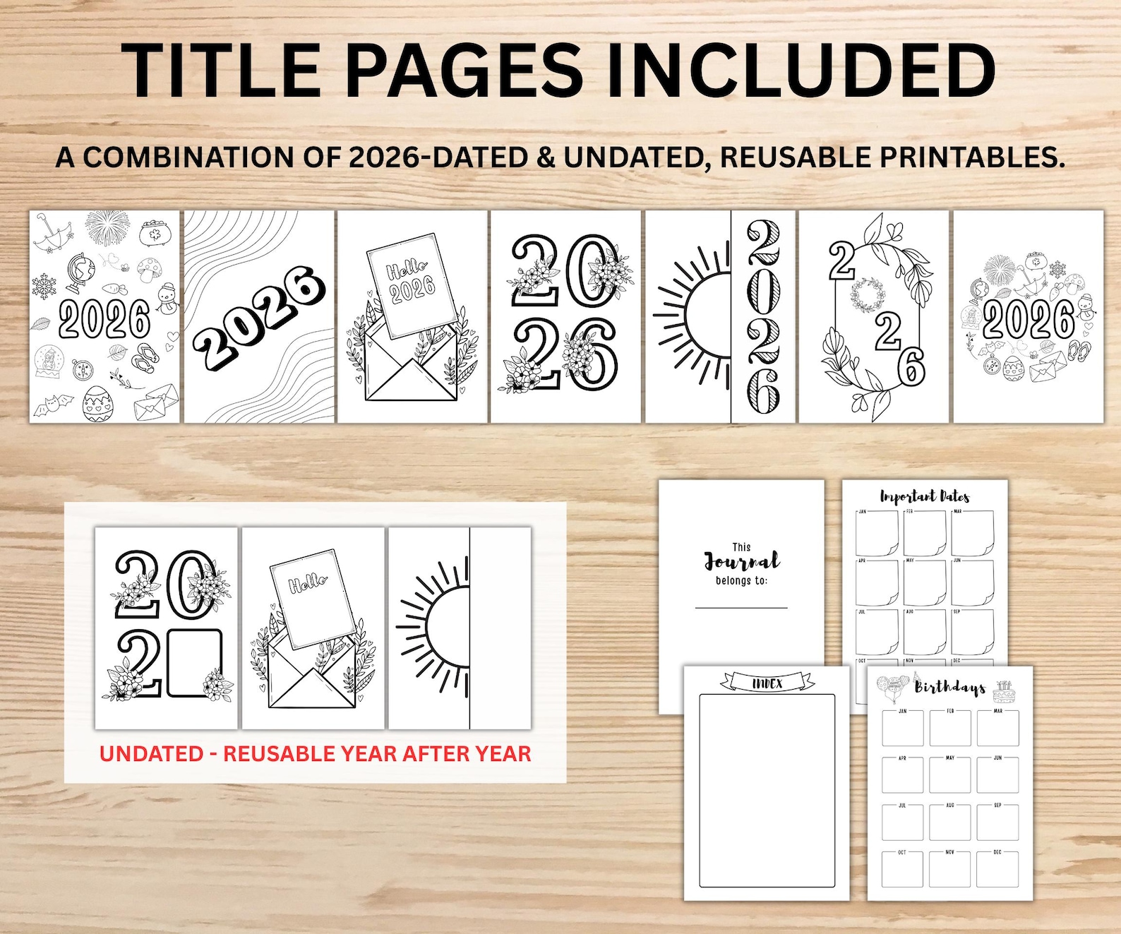 2026 MEGA Journal Bundle, Printable Journal Pages, Mood Tracker, Habit ...