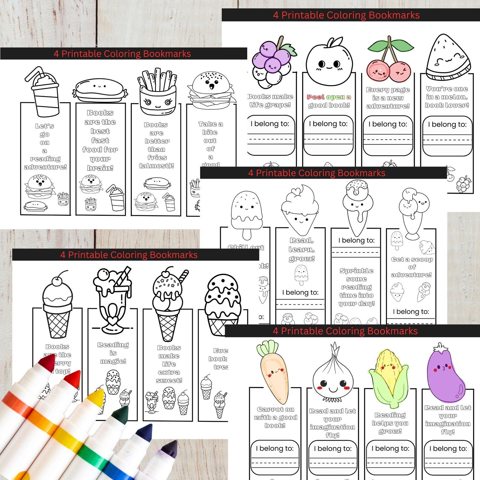 Coloring Bookmarks Printable | PDF Printable Bookmarks for Kids and ...