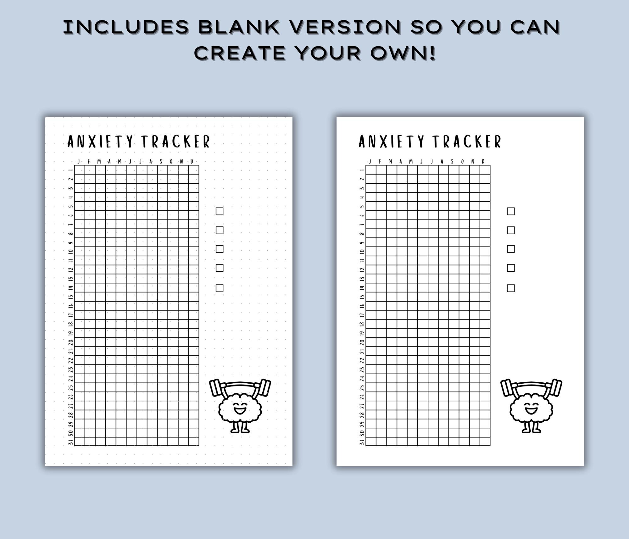 Anxiety Tracker - Printable Journal Page, Anxiety Log, Habit Tracker ...