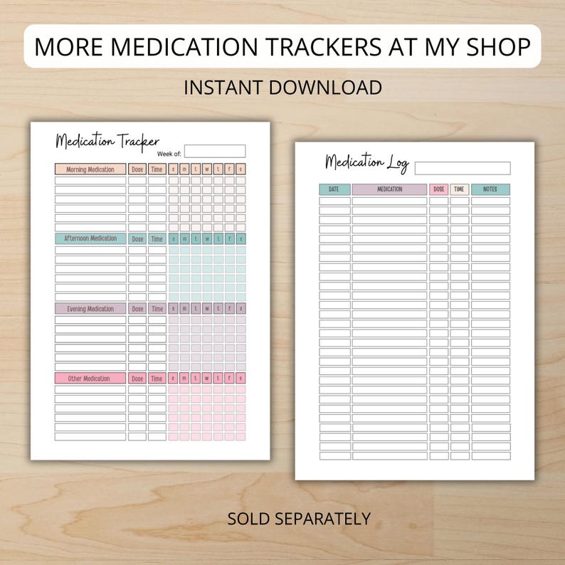 Printable Medication Log, Medication Chart, Medicine List, Medicine ...