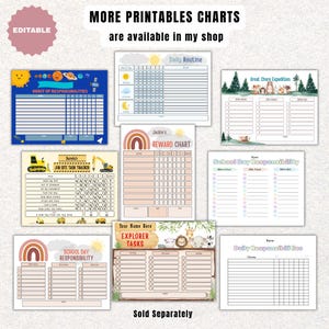 Printable Cute Animal Chore Chart | Editable Reward Chart ...