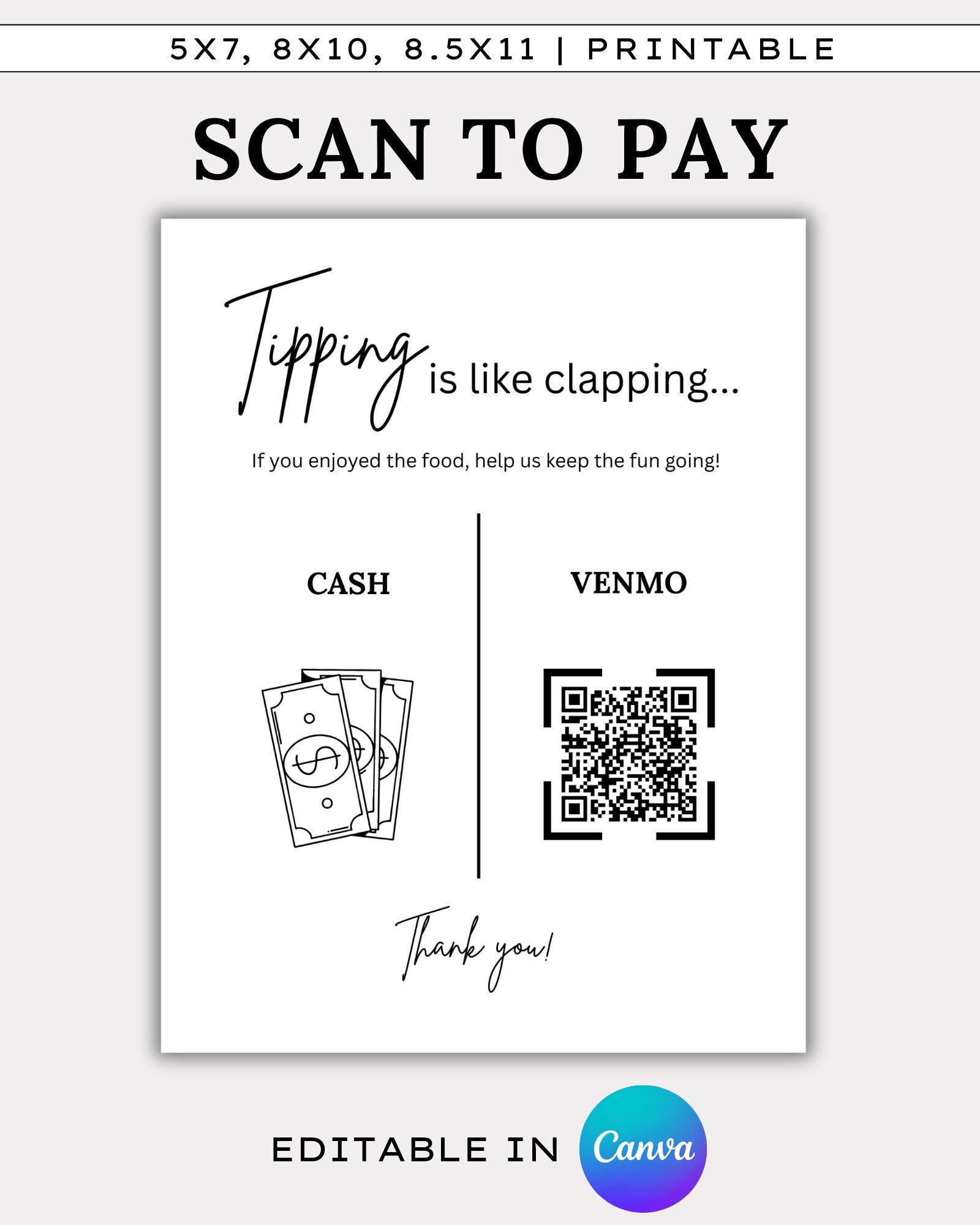 Editable Funny Tip Jar Sign Printable | Host Party Tip Sign | Bar Tip ...