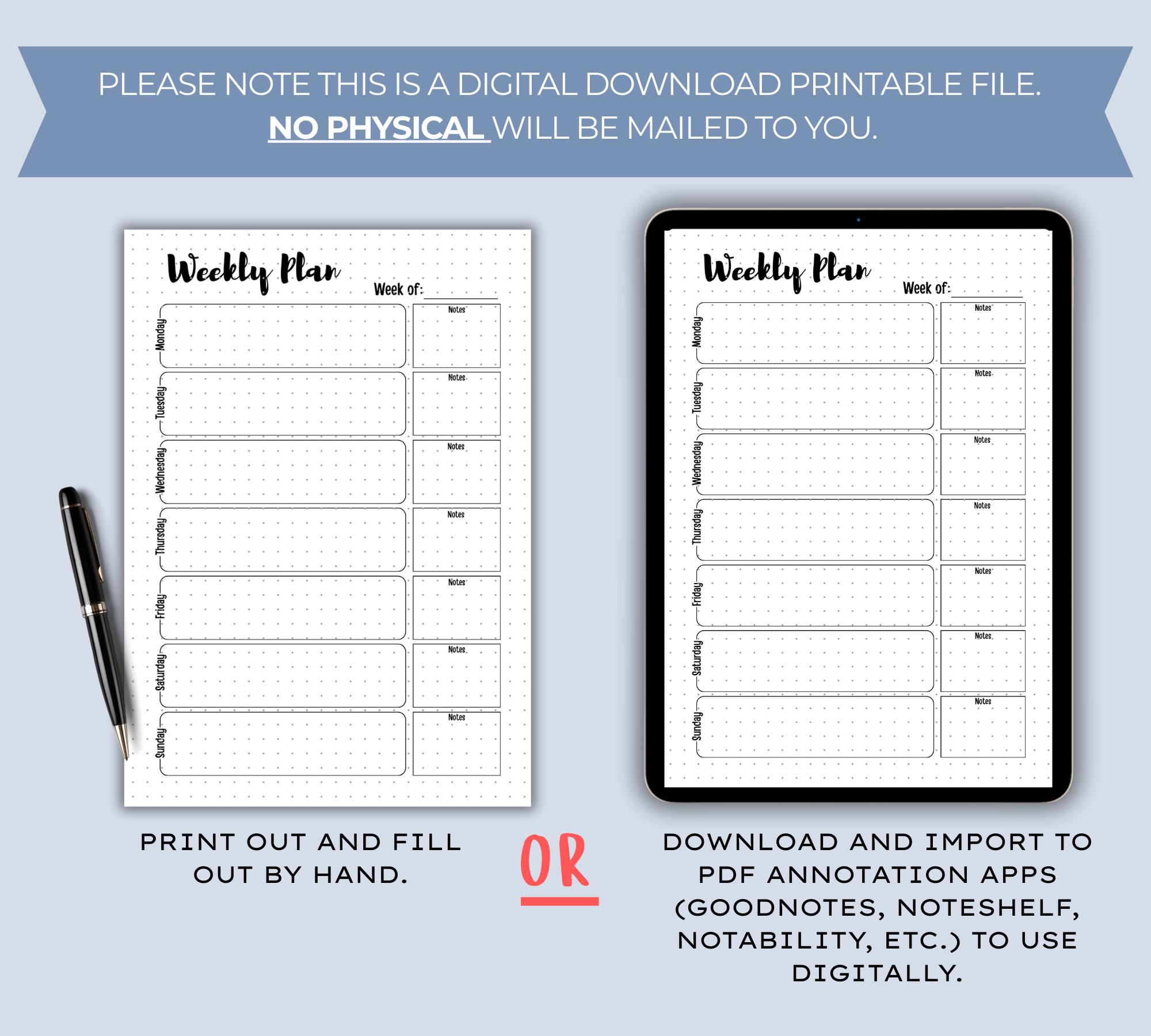 Paquete Bullet Journal 2026 E: Páginas imprimibles con calendarios ...