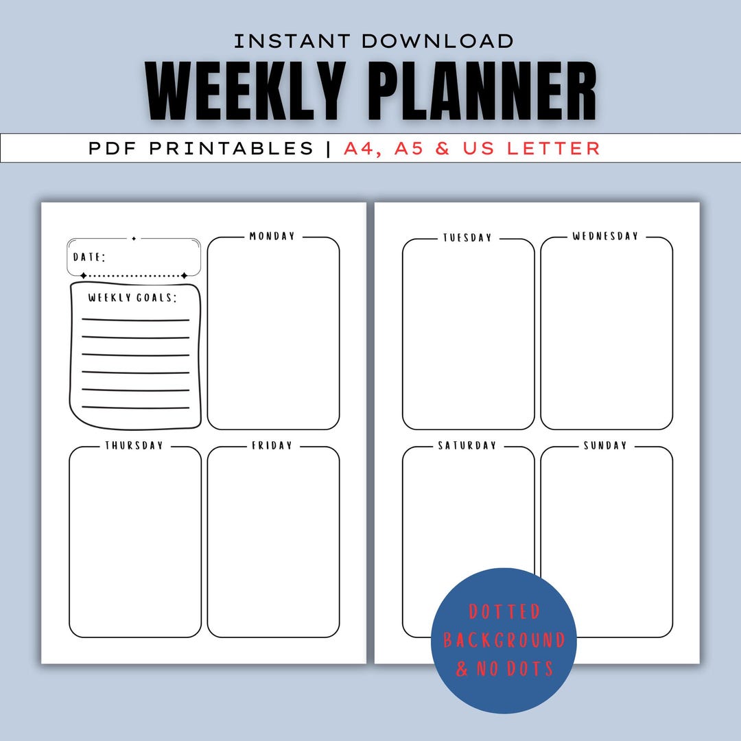 Weekly Planner - Bullet Journal PRINTABLE, Journal Page, Planner Page ...