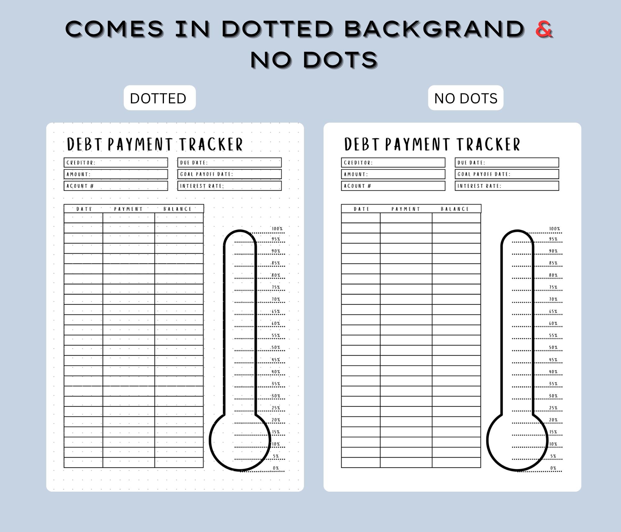 Debt Payment Tracker - PRINTABLE Journal Page, Planner Page, Debt ...