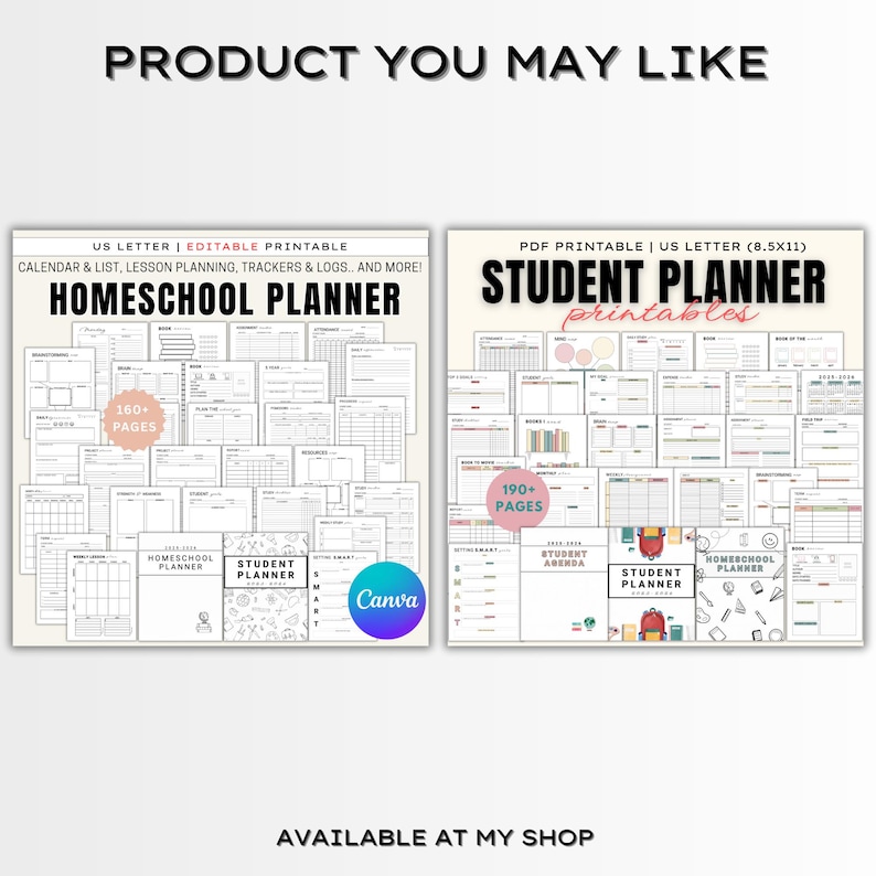 Printable Assignment Tracker, Two Pages, 7 Subjects, Homework Planner ...