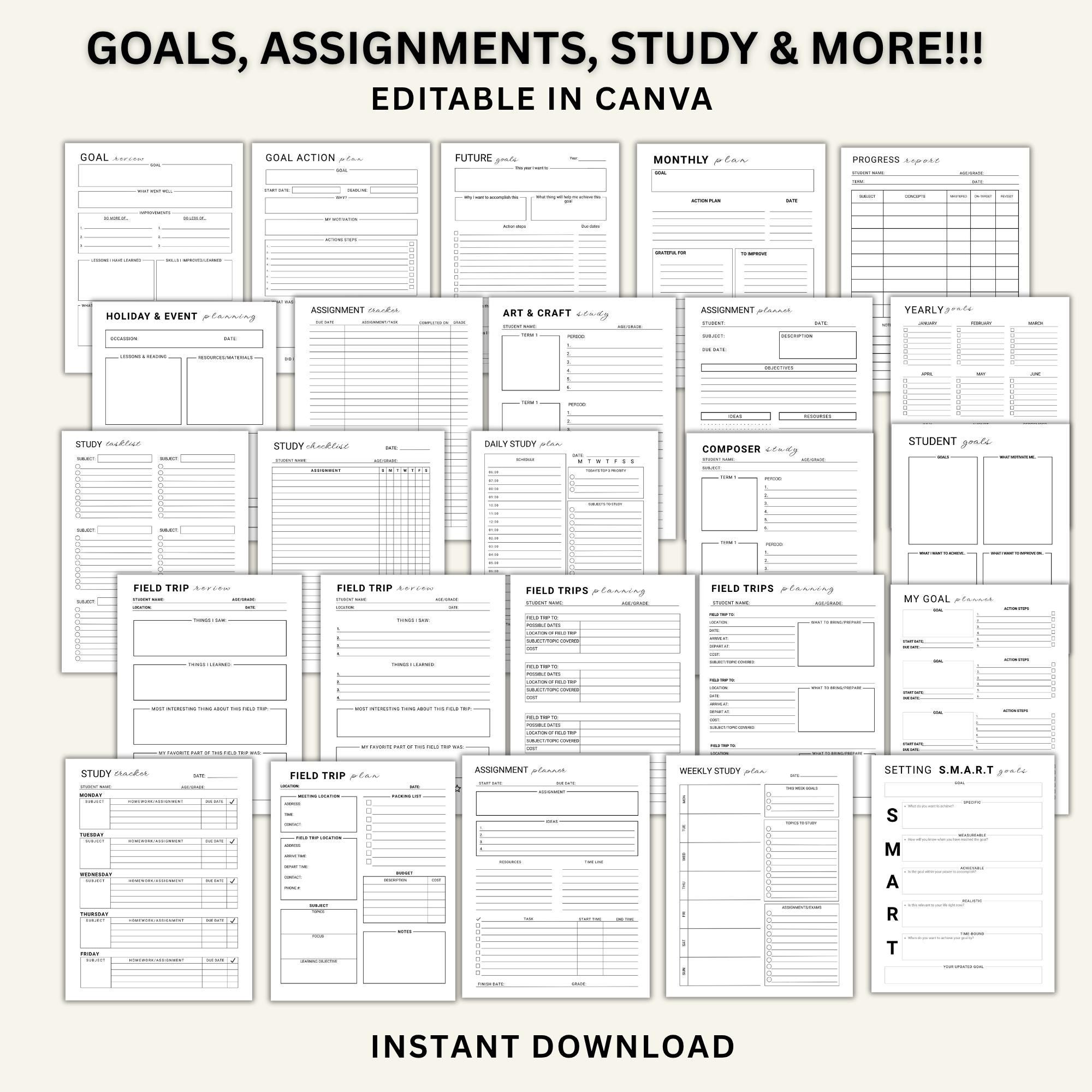 Homeschool Planner Printable: Student Planner Academic Planner ...