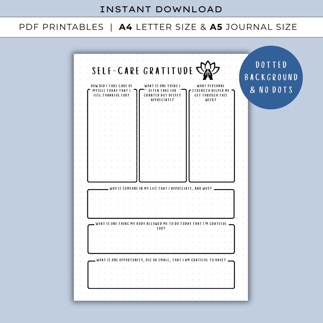 Daily Gratitude Journal - PRINTABLE Gratitude Journal Page, Planner ...