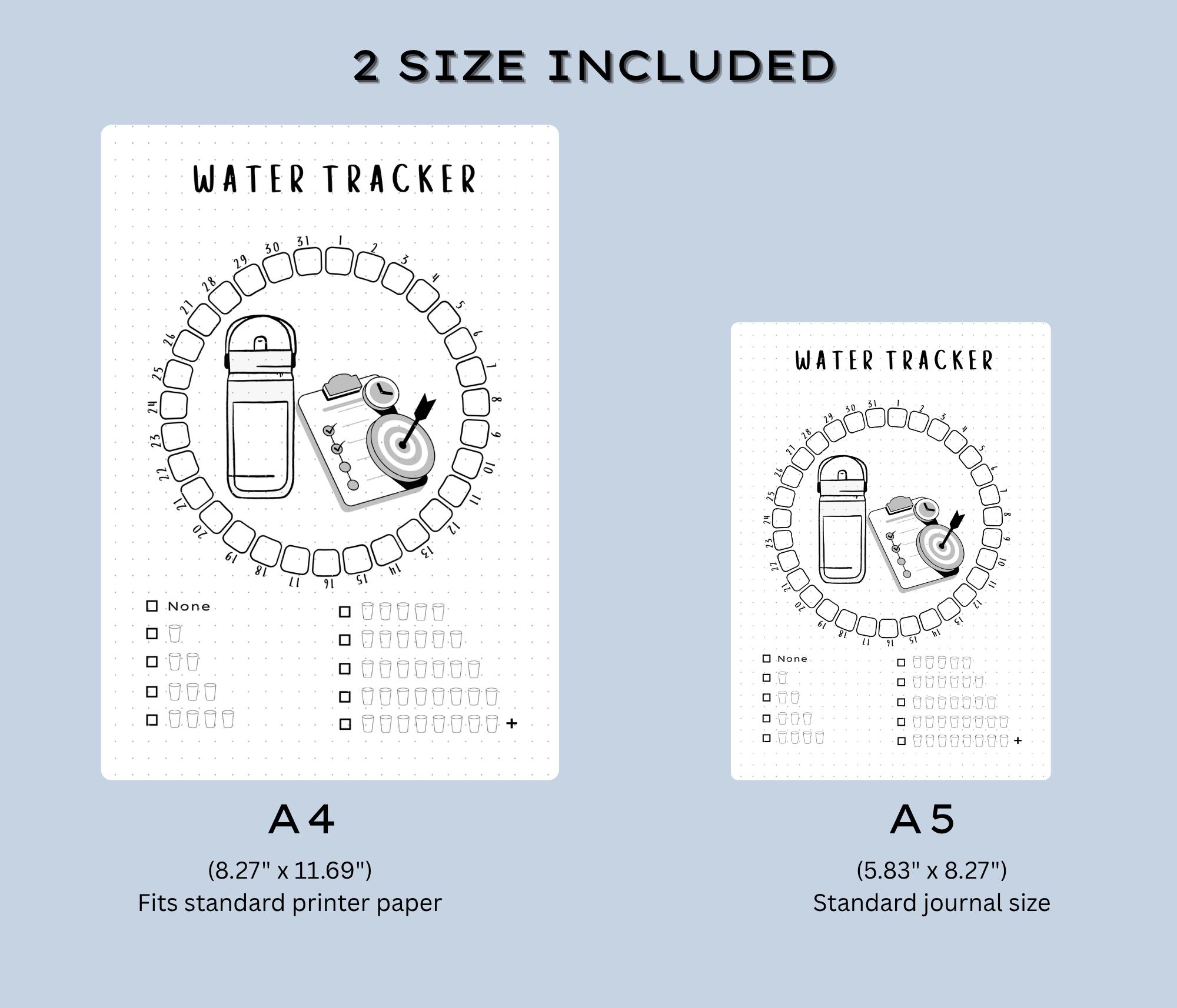 Water Tracker - PRINTABLE Journal Page, Monthly Tracker, Water Log ...