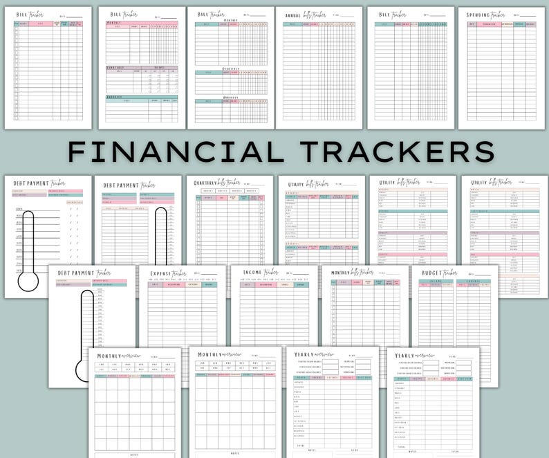 Finance Planner Bundle -budget Planner Templates, Financial Savings ...