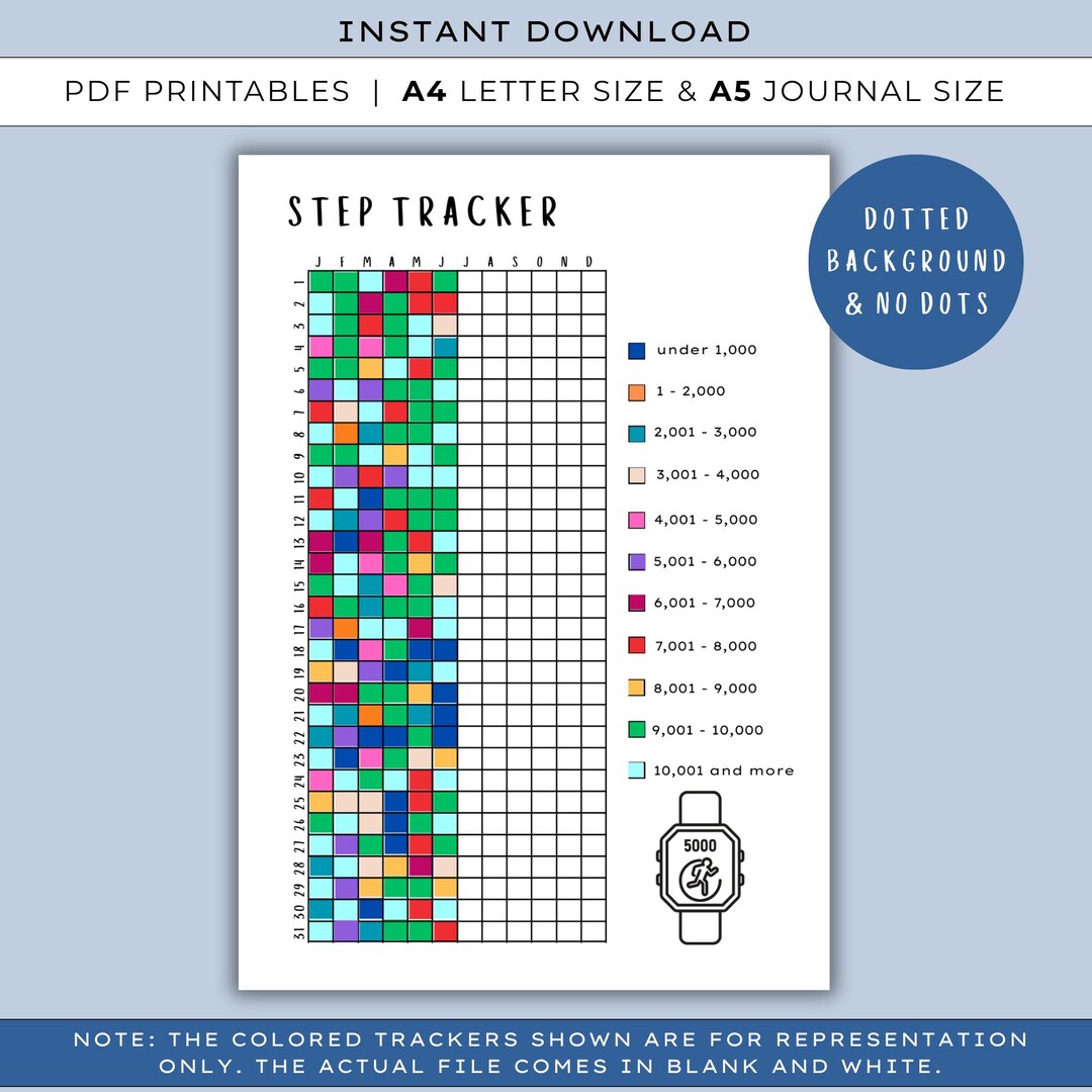 Step Tracker - PRINTABLE Journal Page, Fitness Tracker, Health Log ...