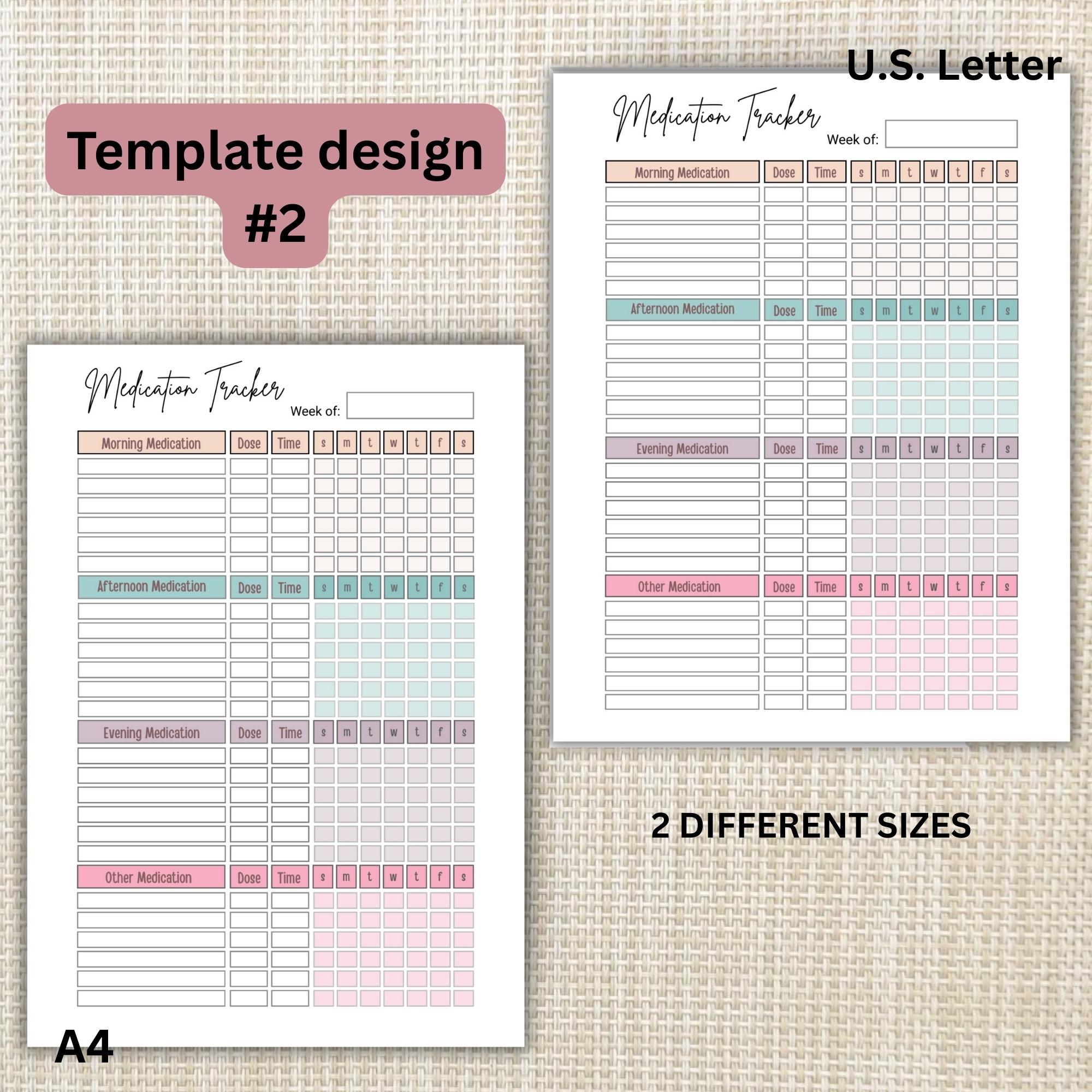 Printable Medication Tracker: Weekly Medicine Log (A4/US Letter ...