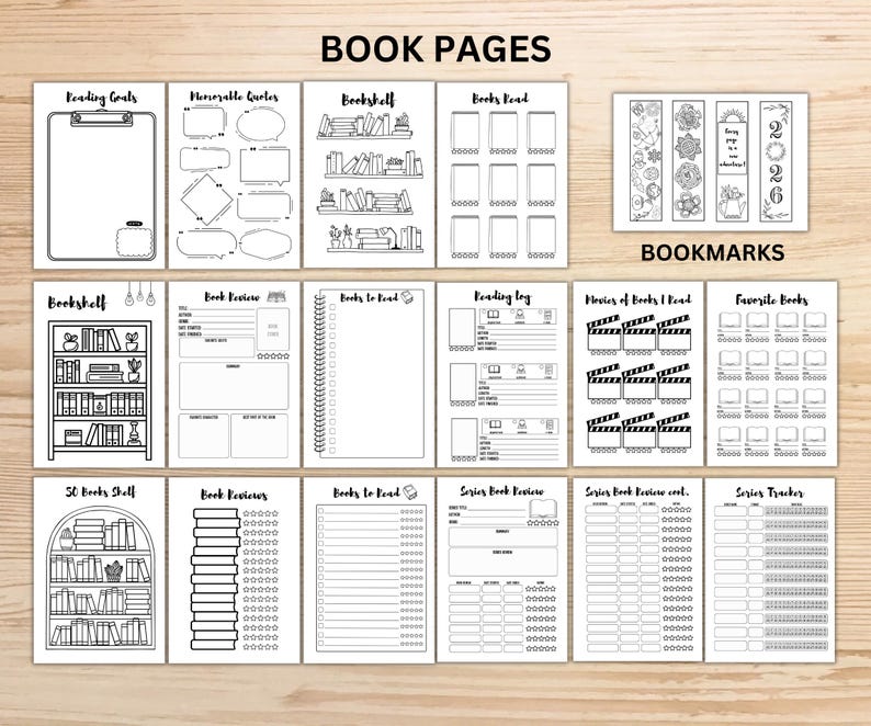 Reading Journal Bundle - Journal Printable, Reading Log, Book Journal ...