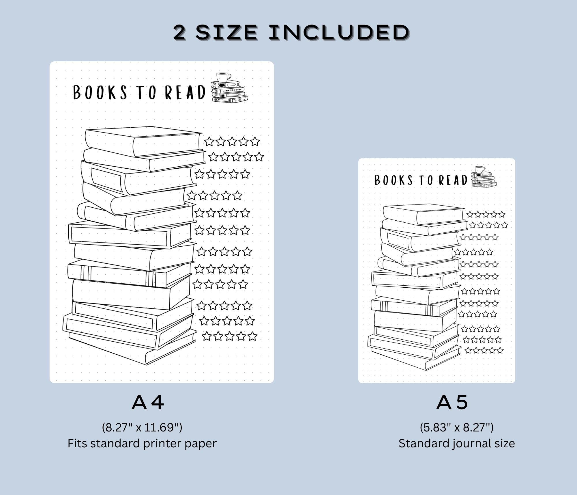 Books to Read - PRINTABLE Journal Page, Planner Page, Book Journal ...