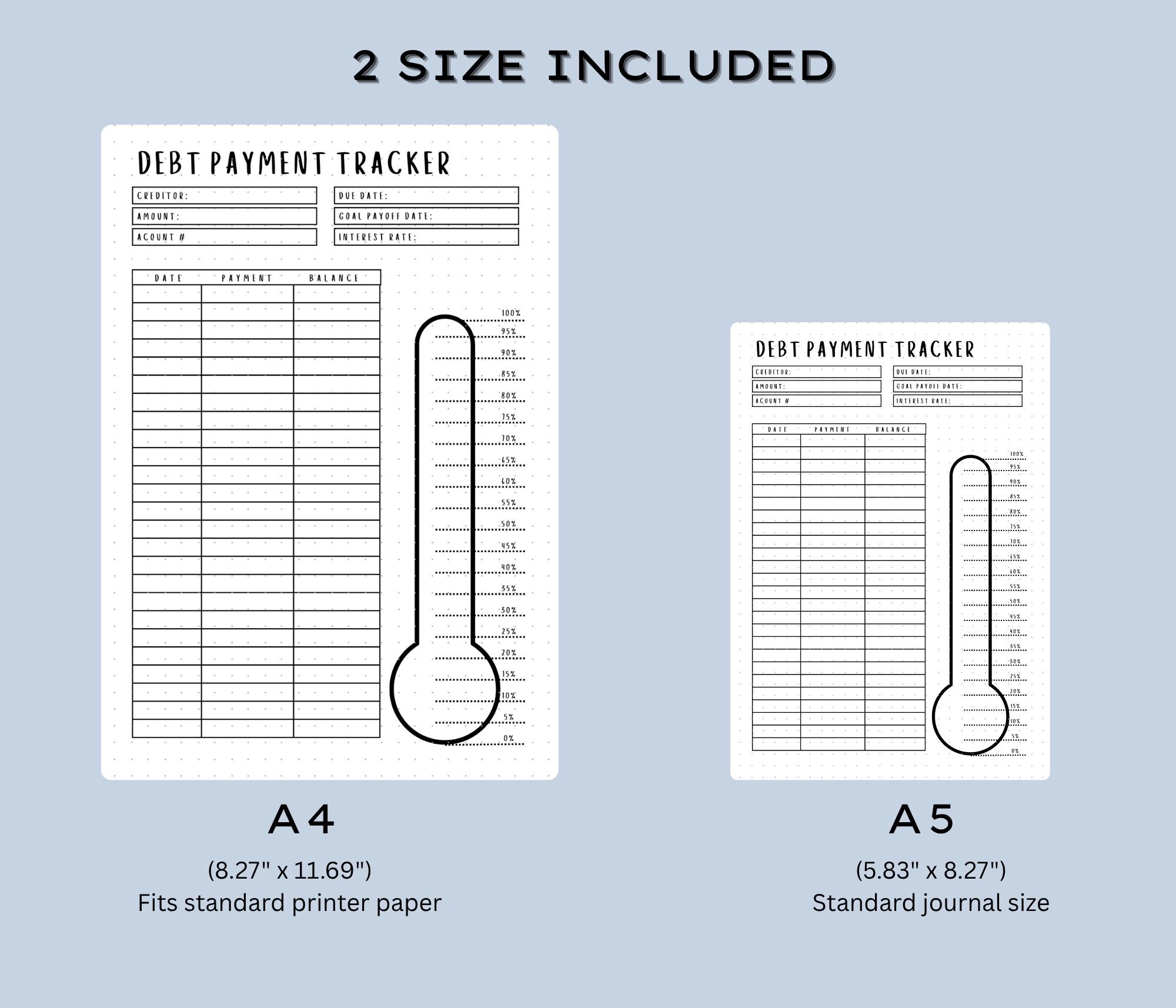 Debt Payment Tracker - PRINTABLE Journal Page, Debt Tracker, Debt ...