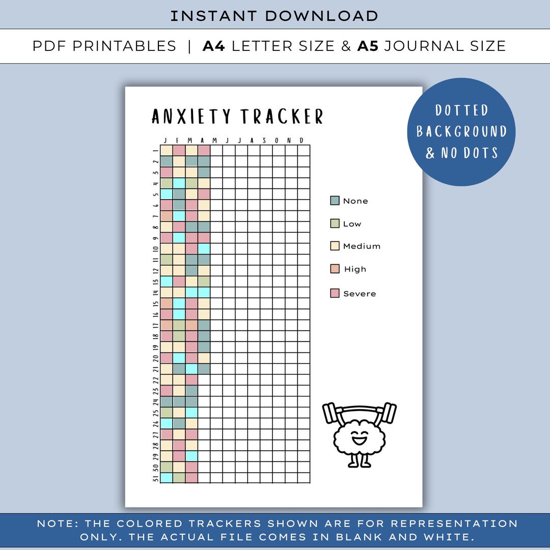 Anxiety Tracker - Printable Journal Page, Anxiety Log, Habit Tracker ...
