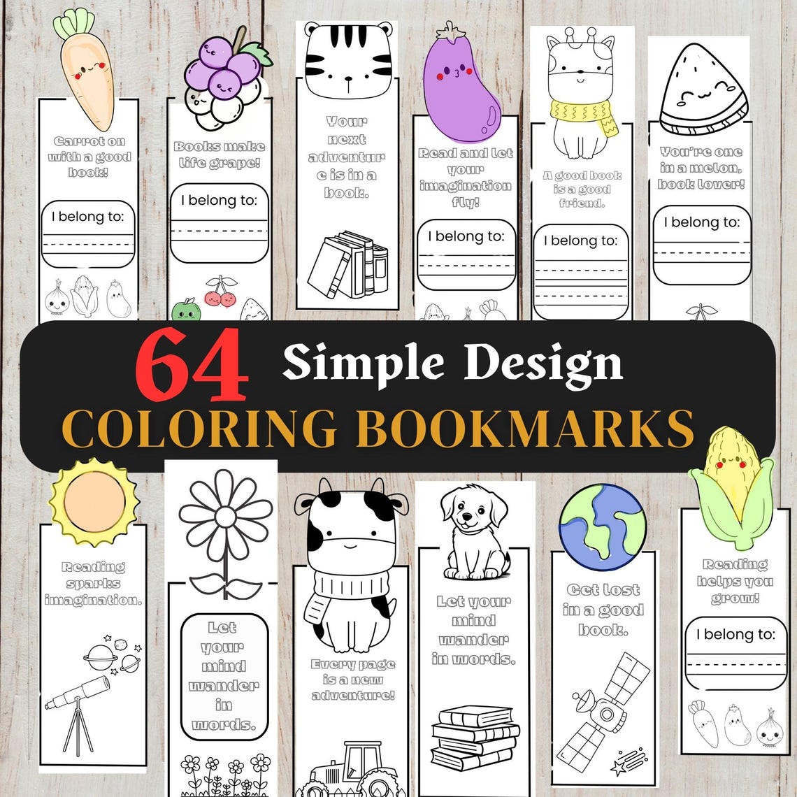 Coloring Bookmarks Printable | PDF Printable Bookmarks for Kids and ...