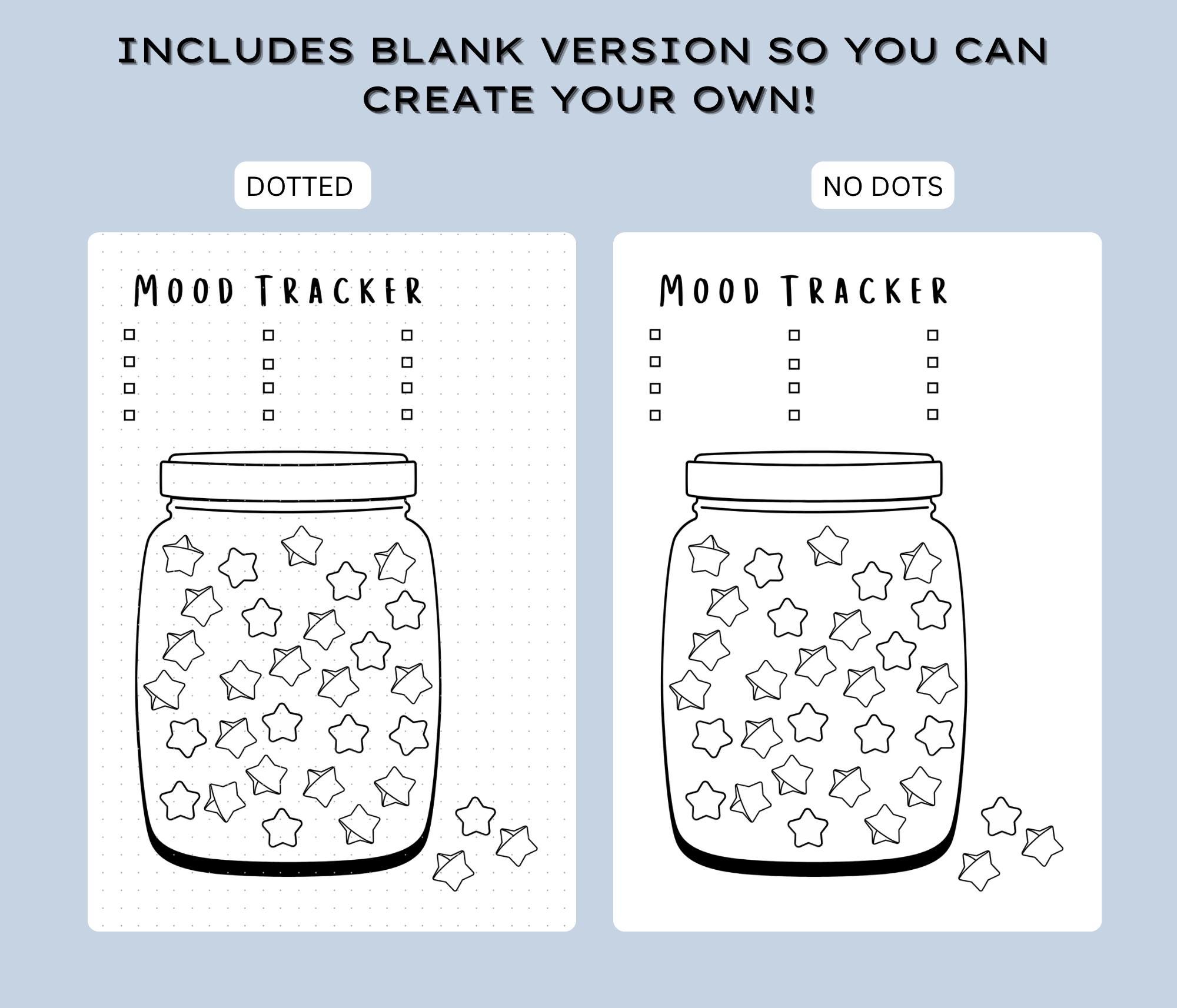 Jar of Stars Mood Tracker - PRINTABLE Bullet Journal Tracker, Monthly ...