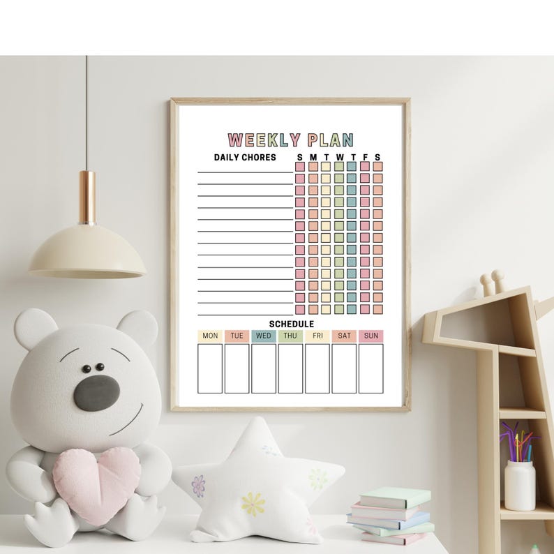 Chore Chart, Printable Editable Daily & Weekly Kids Chore ...