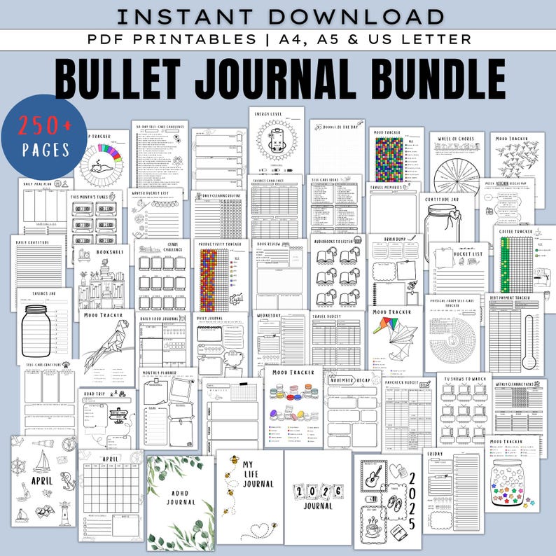 2025-2026 Bullet Journal Bundle (BUNDLE B) Daily Weekly Monthly ...