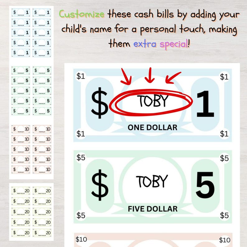 Kids Chore Chart: Editable Reward Bucks System (digital Download) - Etsy