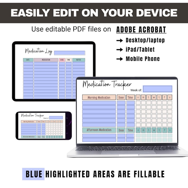 Daily Medication Tracker, Medication Log, Printable Medicine Log for ...