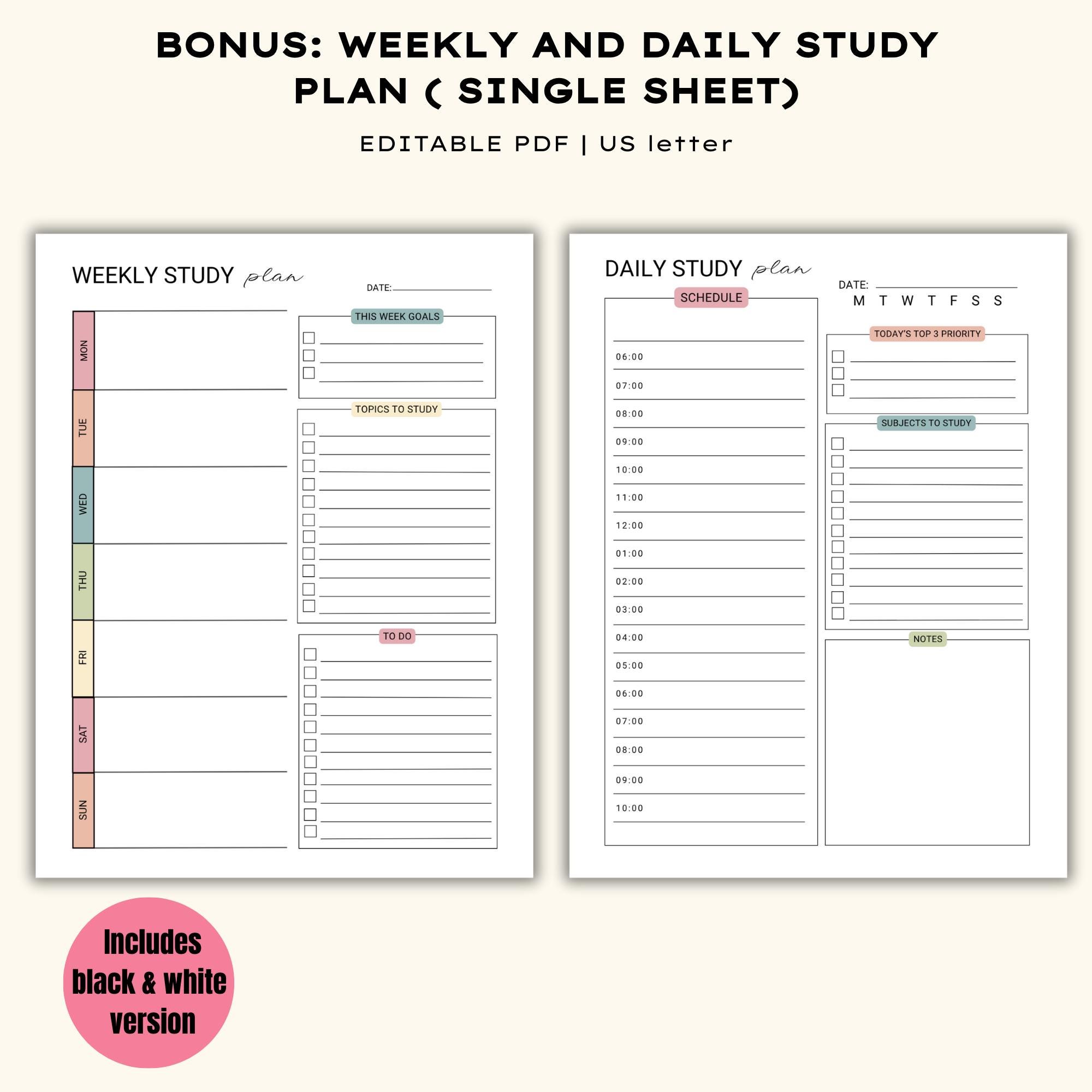 EDITABLE Weekly Assignment Tracker, 2 Pages, Printable, Homeschool ...