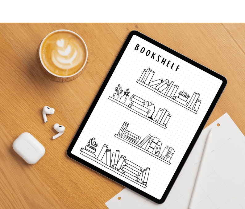 Bookshelf Reading Tracker - PRINTABLE Journal Page, Reading Log, Book ...