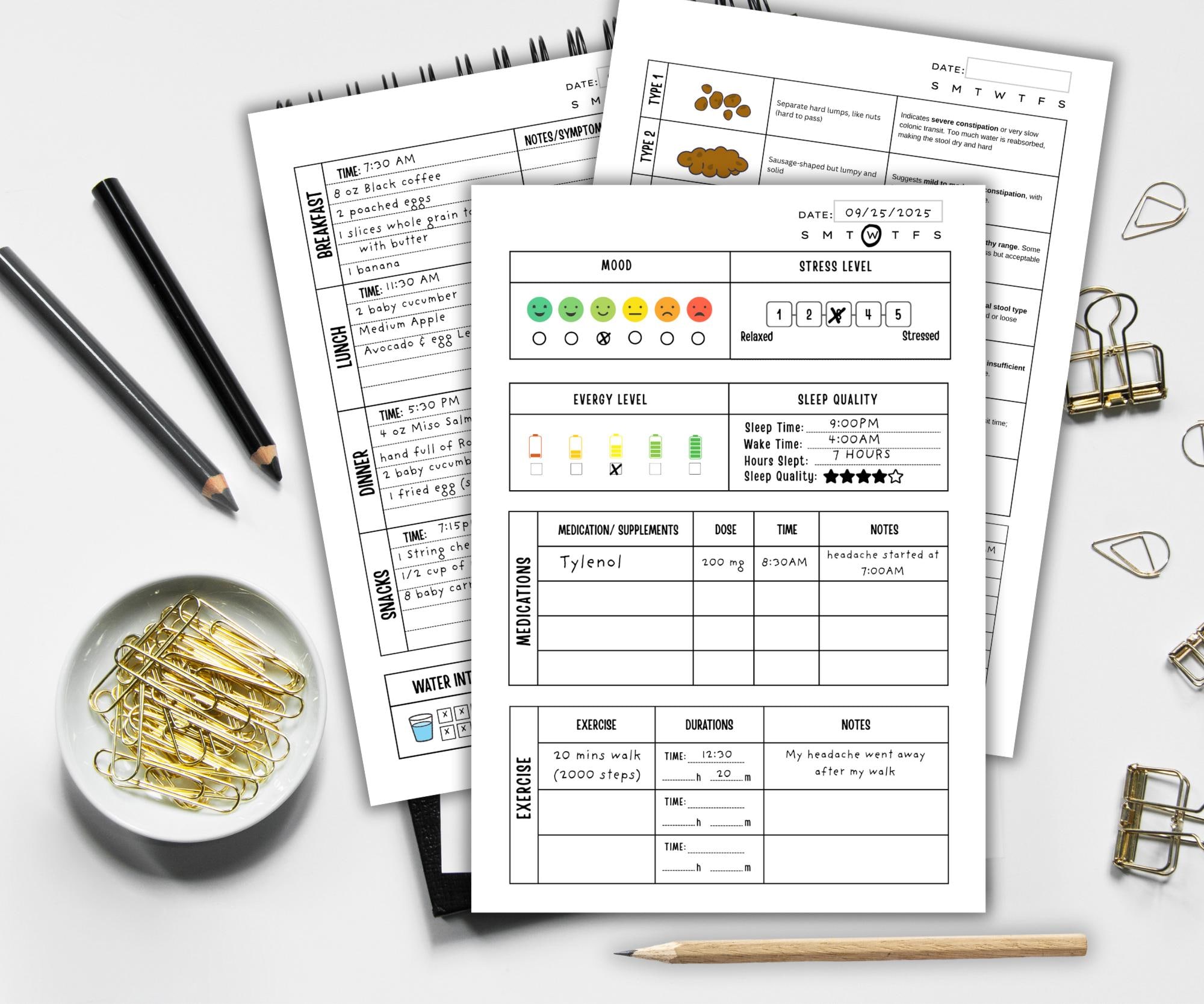 Editable Food Diary & Symptom Log Printable, Food Journal, Gut Health ...