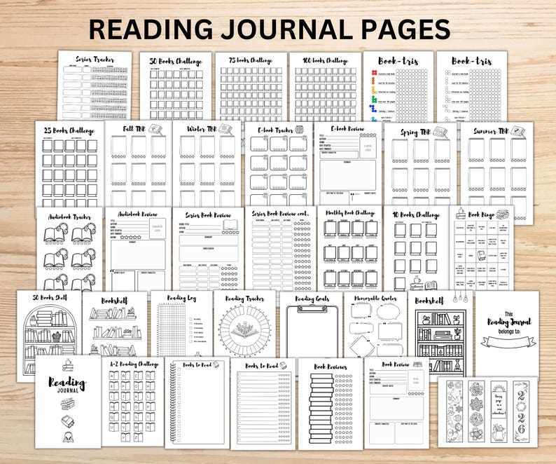 Reading Journal Bundle - Journal Printable, Reading Log, Book Journal ...