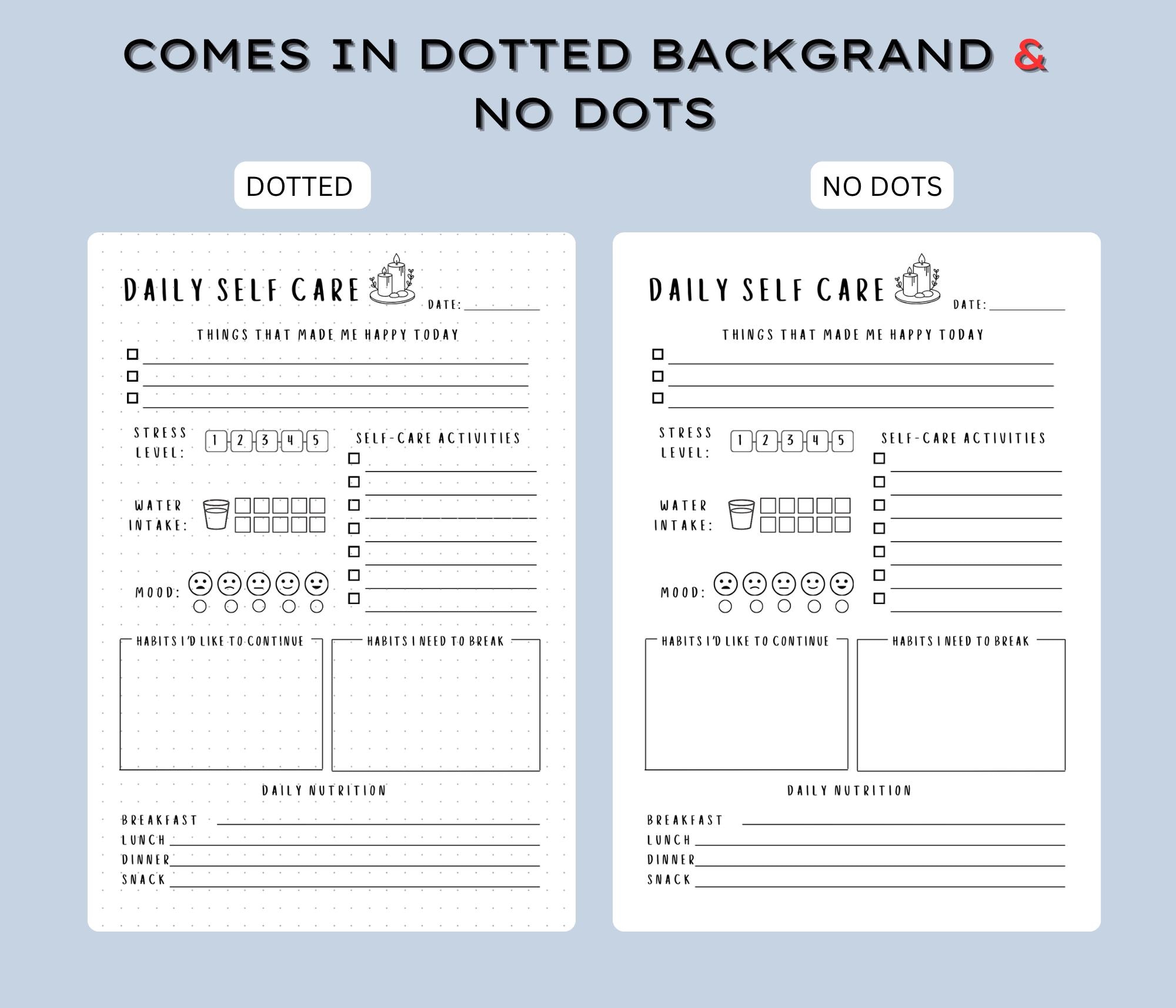 Daily Self Care Journal - PRINTABLE Journal Page, Planner Page ...