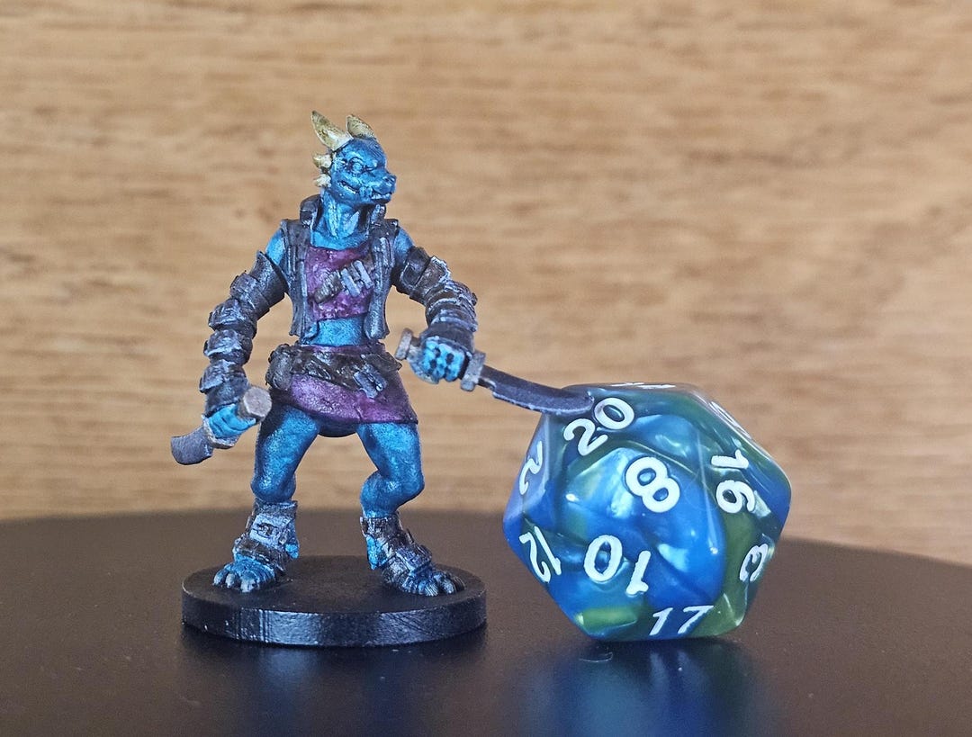 Hand-painted Dual-wielding Kobold Miniature – 3D Printed RPG Mini for ...