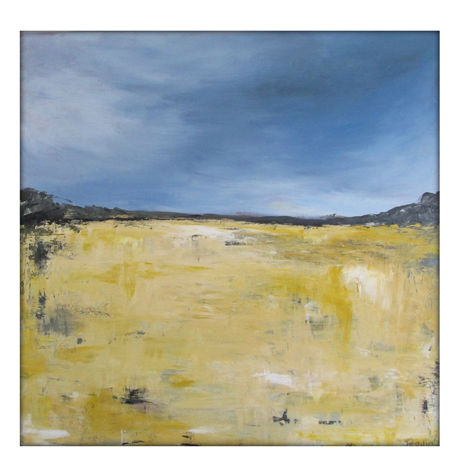 Abstract Landscape Modern Minimalist Acrylic Painting on Canvas - 36x36 ...