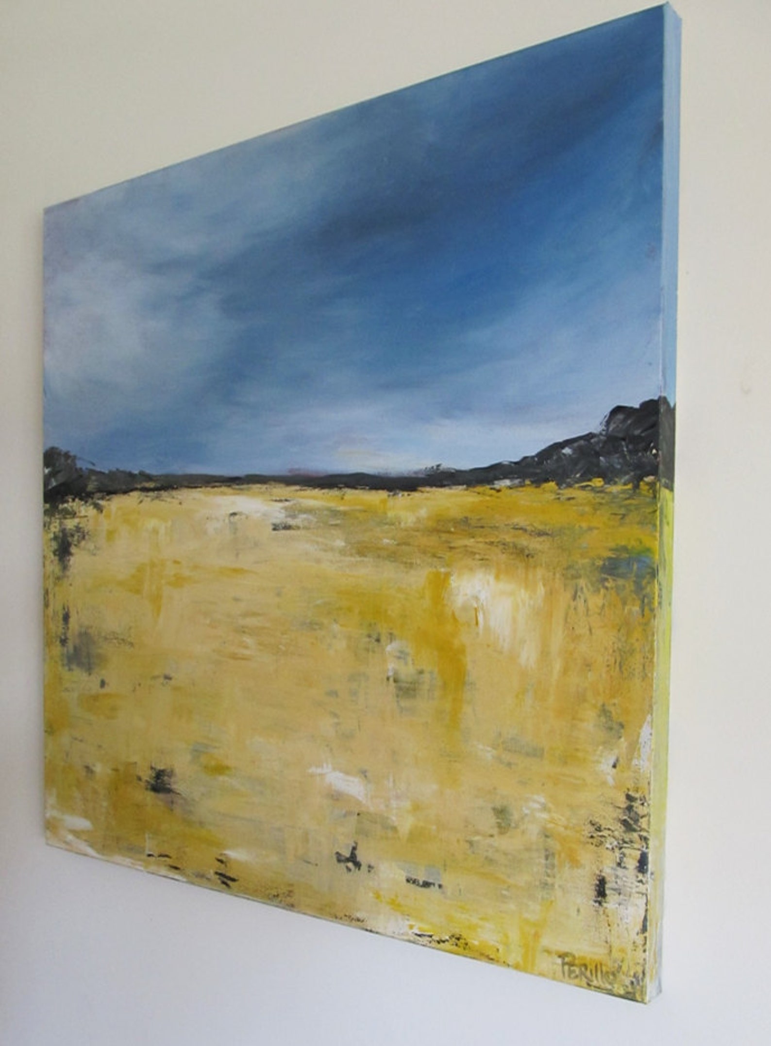 Abstract Landscape Modern Minimalist Acrylic Painting on Canvas - 36x36 ...