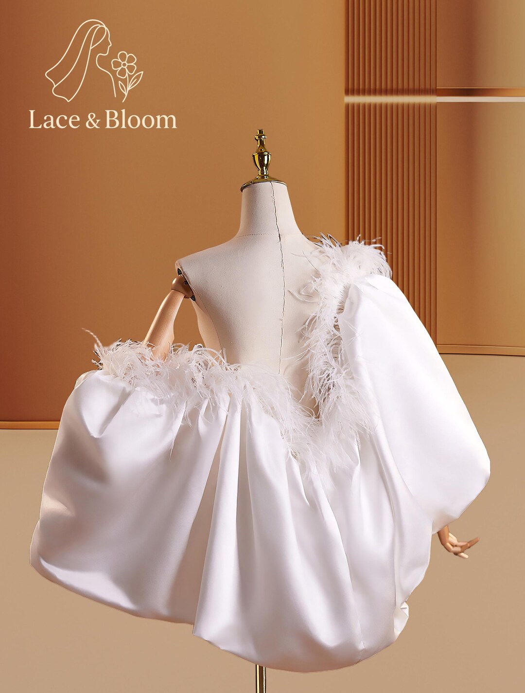 Minimal Puff Sleeve Cape | White Organza Bridal Top | Elegant Modern ...