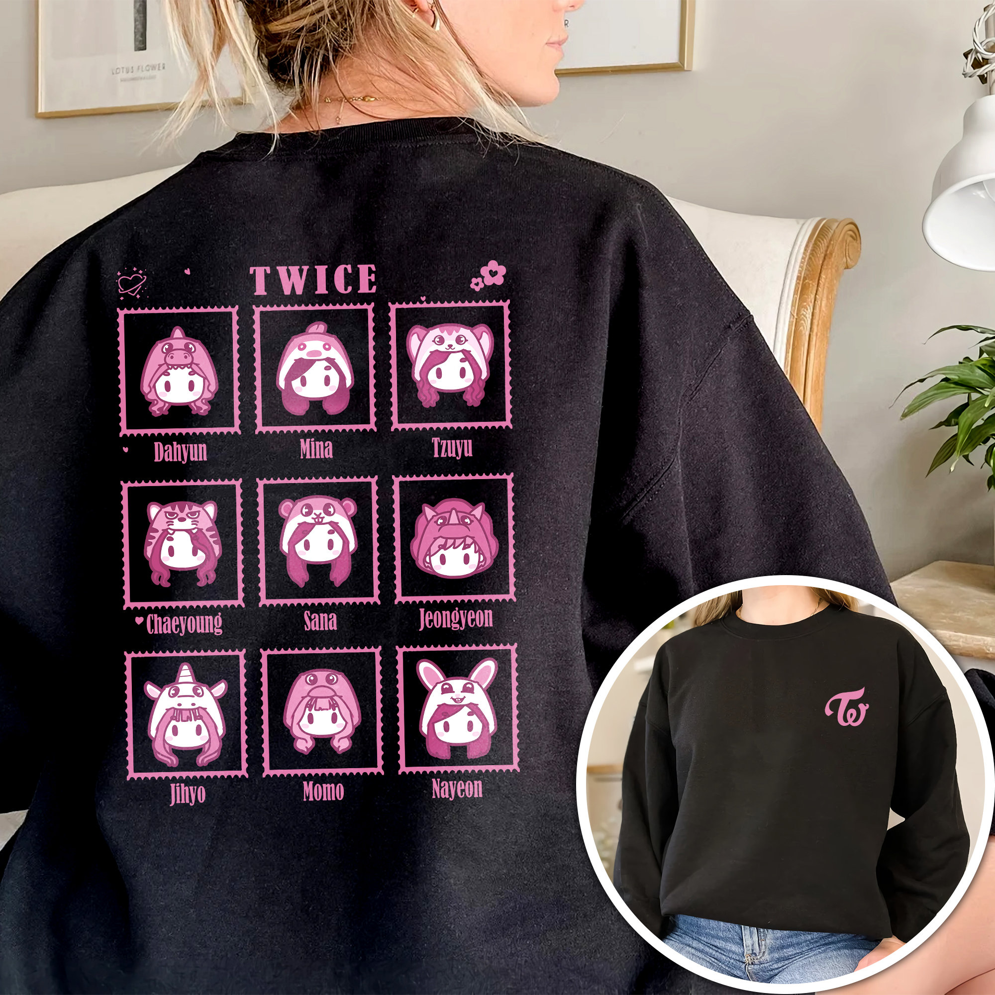 Twice Chibi Shirt. Cute Twice Member Shirt. Jihyo, Nayeon, Tzuyu ...