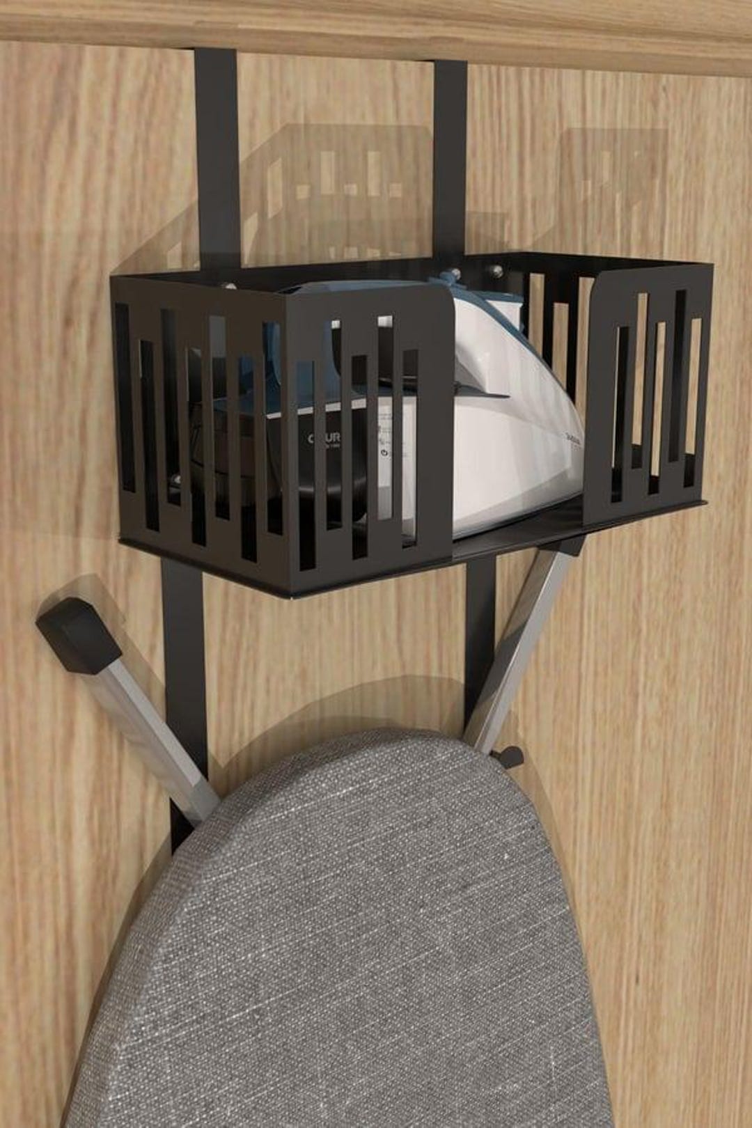 Wall and Door Mounted Iron Holder – Space Saving Iron Organizer - Etsy