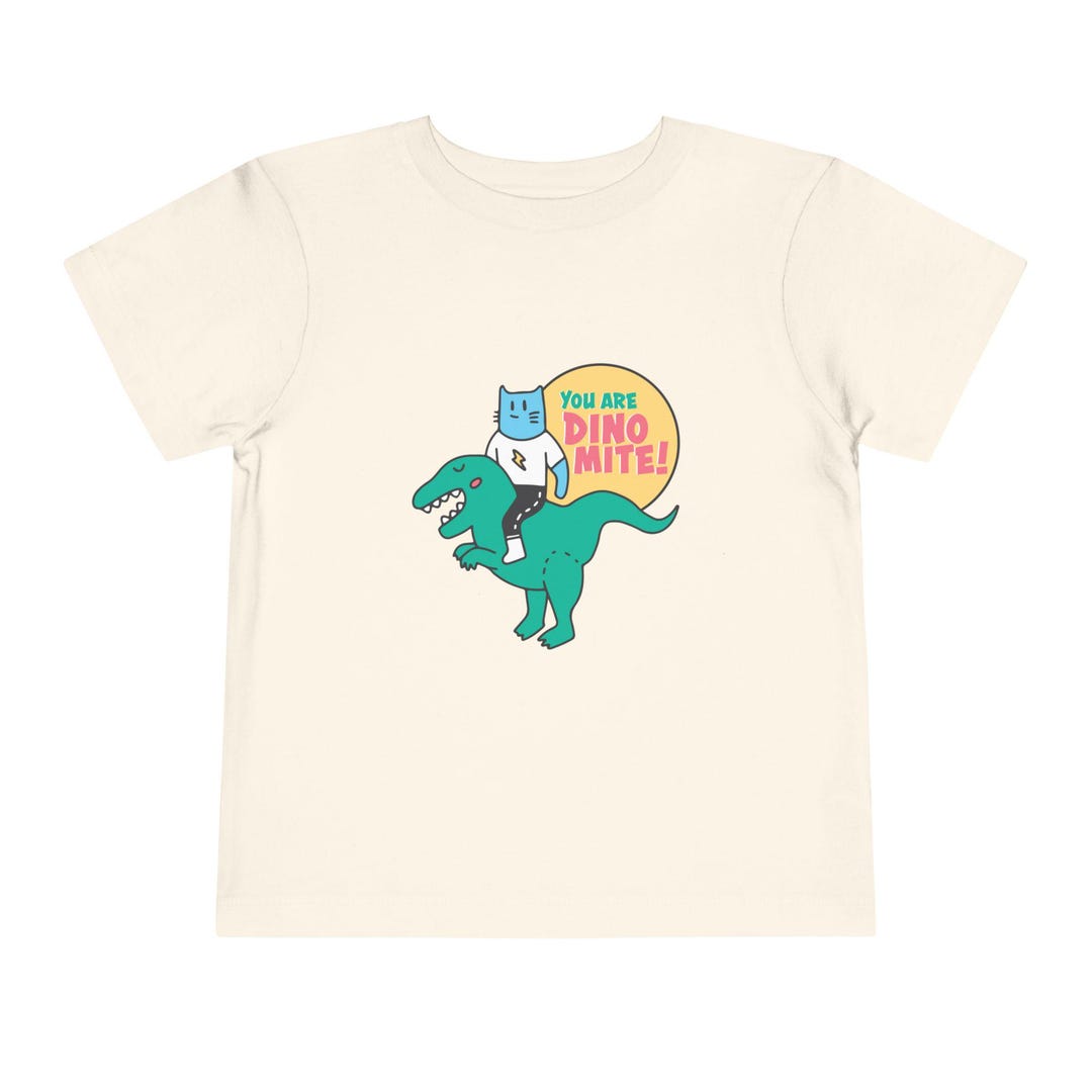 Cute Cat Riding a T-rex Toddler Tee - You Are Dino-mite, Cat Lover Gift ...