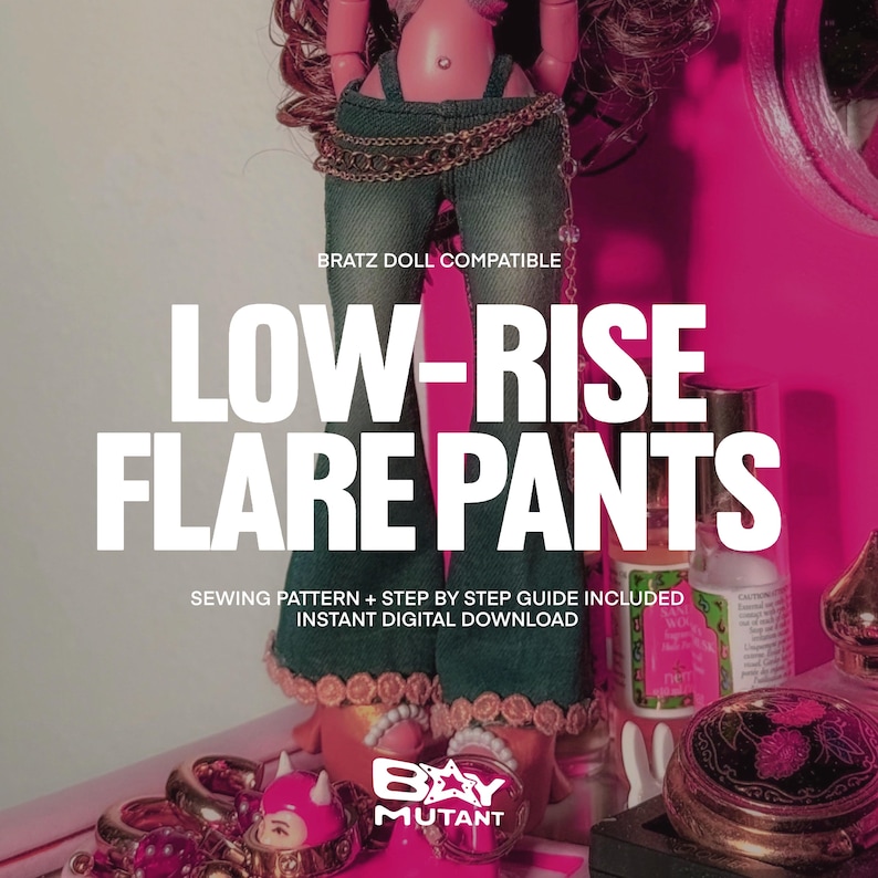 Low-rise Flare Pants Bratz Doll Sewing Pattern - Etsy