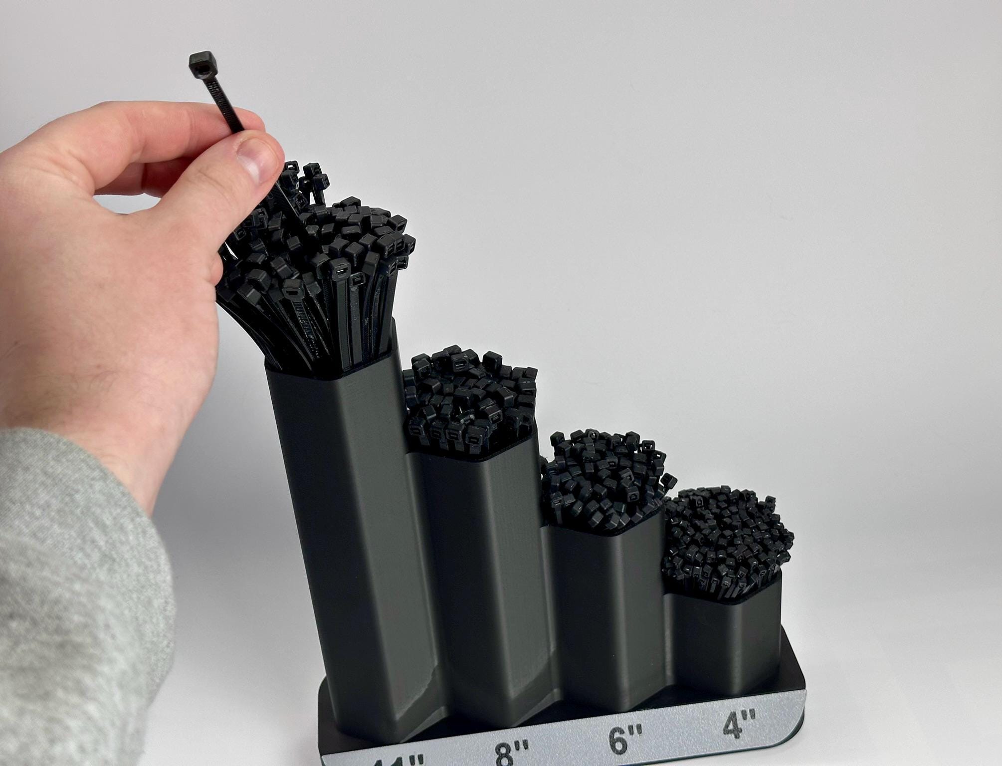 4-compartment Zip Tie Bench Organizer | Holds 11", 8", 6", & 4" Zip ...