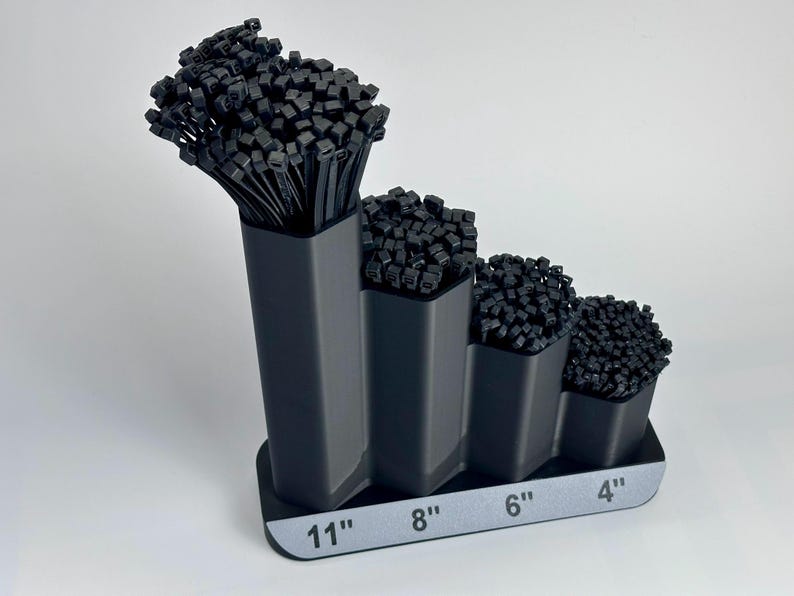 4-compartment Zip Tie Bench Organizer | Holds 11", 8", 6", & 4" Zip ...