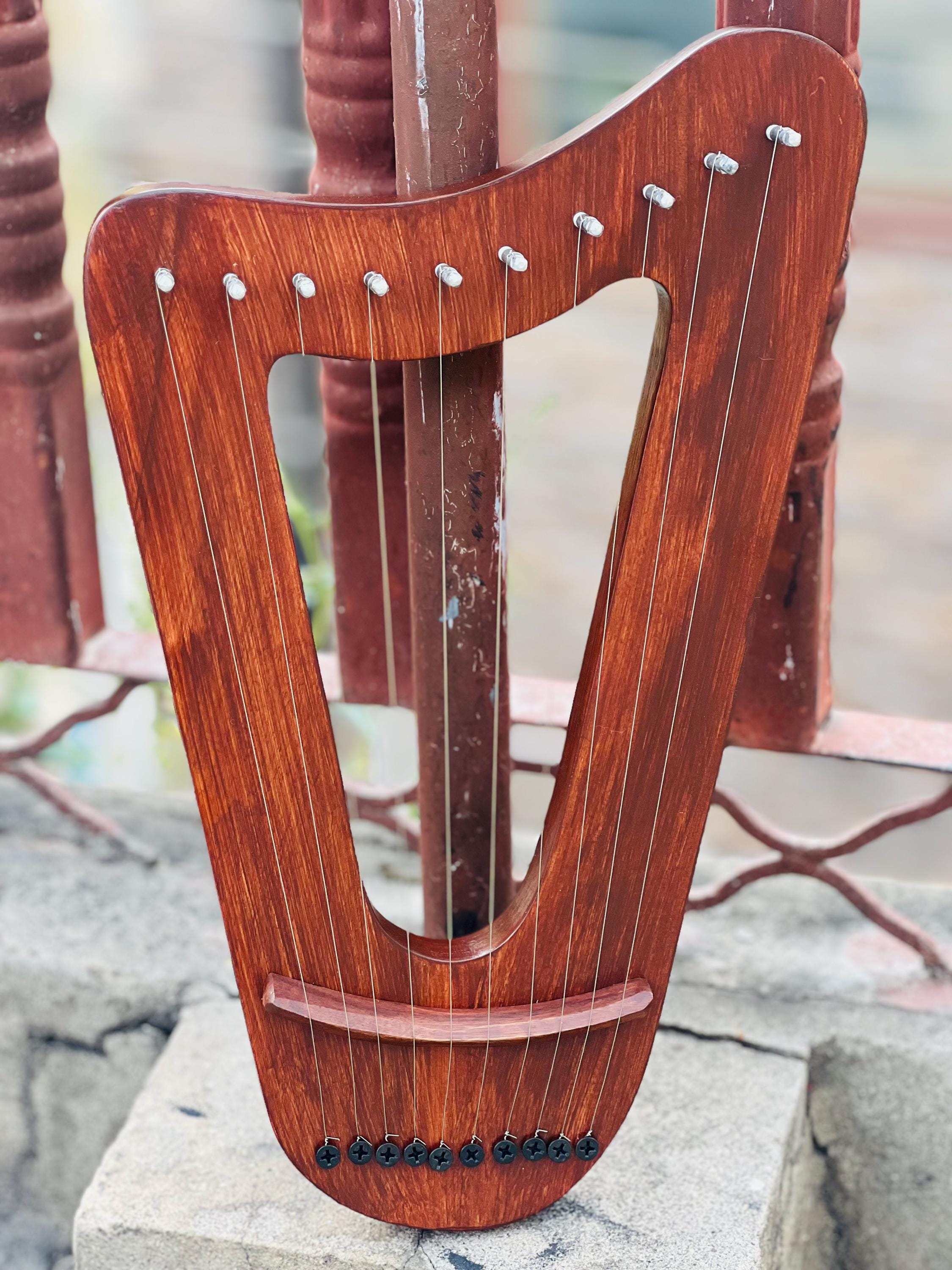 Rosewood Triangle Lyre Harp Medieval Musical Instruments Handmade 10 ...
