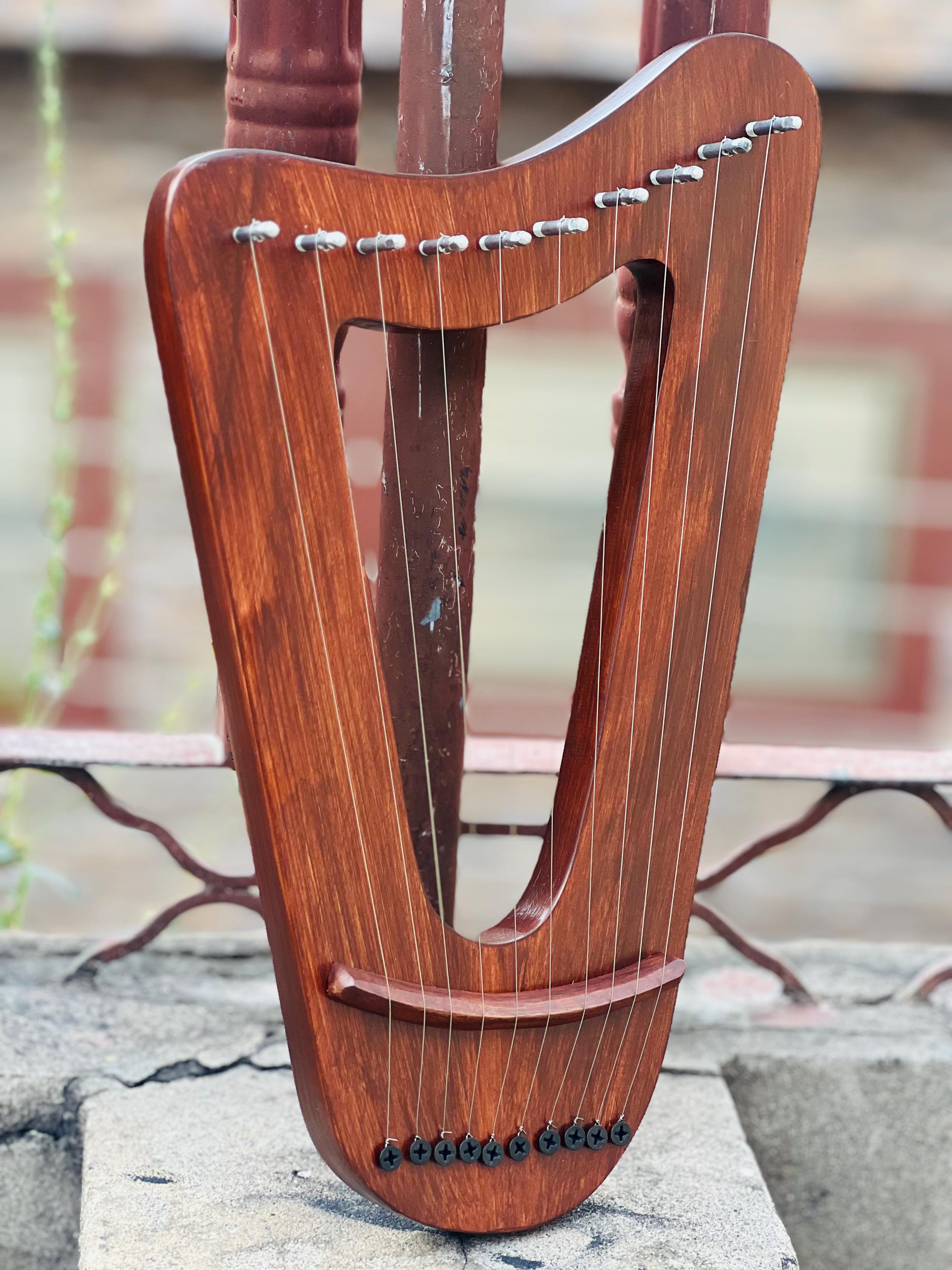 Rosewood Triangle Lyre Harp Medieval Musical Instruments Handmade 10 ...