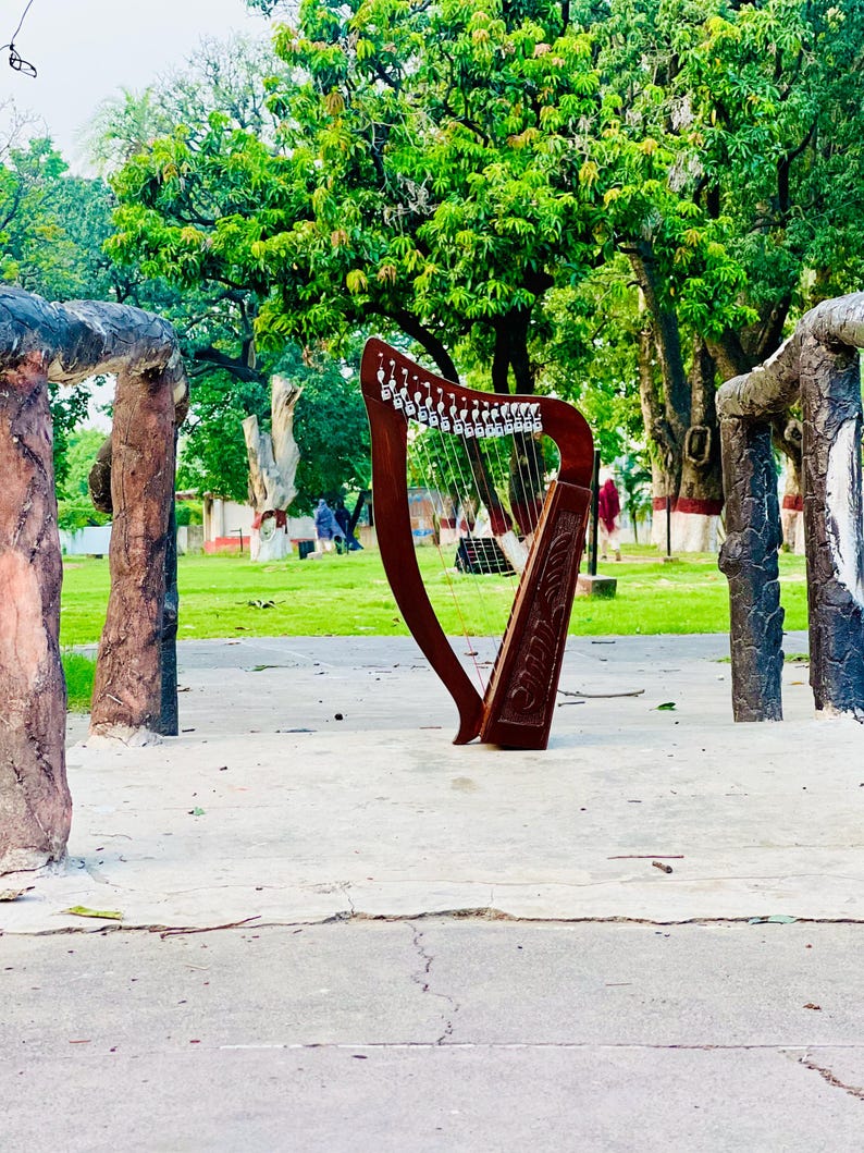 Rosewood Irish Lever Lyre Harp With Carved Rosewood Frame Lyre Harp ...