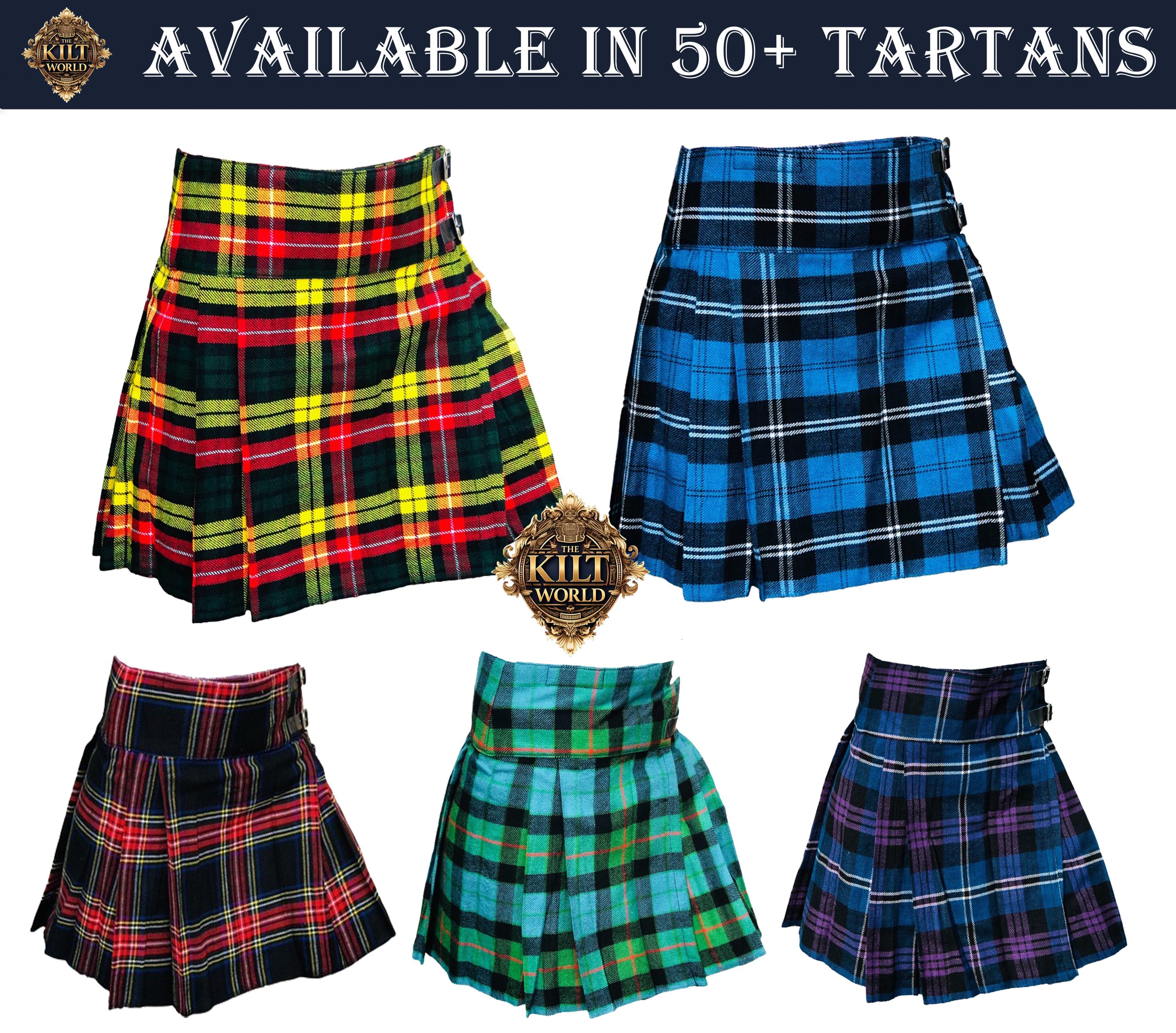 Scottish Ladies Kilt Skirt Back Pleated Kilt Skirt Handmade Knee Length ...