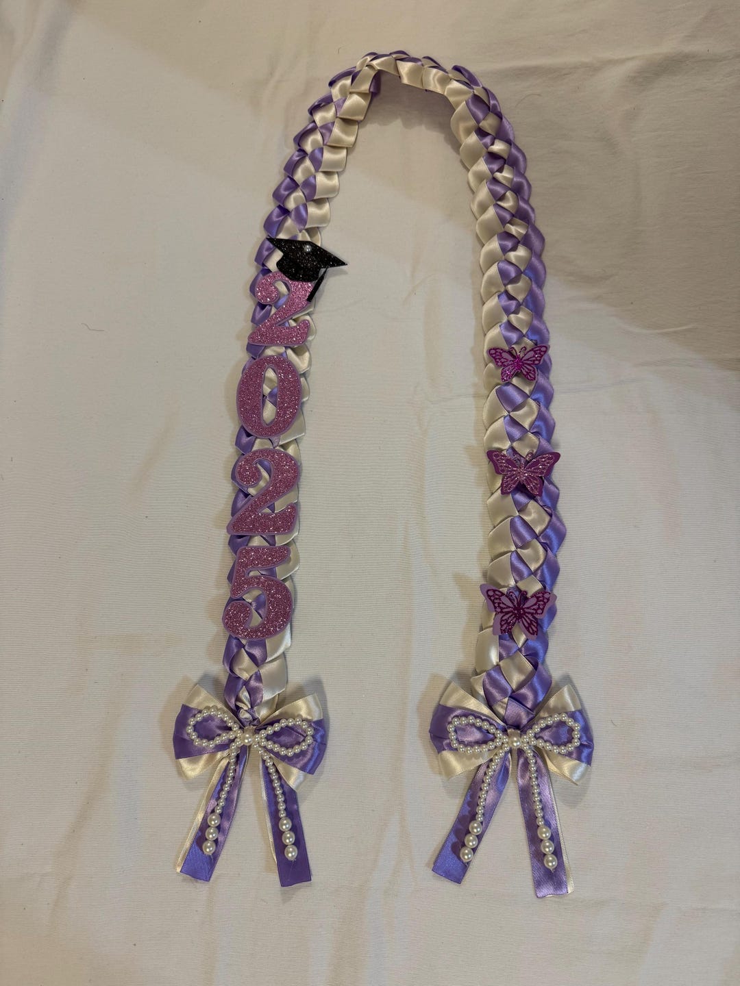 Pearl Graduation Lei ,the Perfect Gift for Your Grad, Promotion, Purple ...